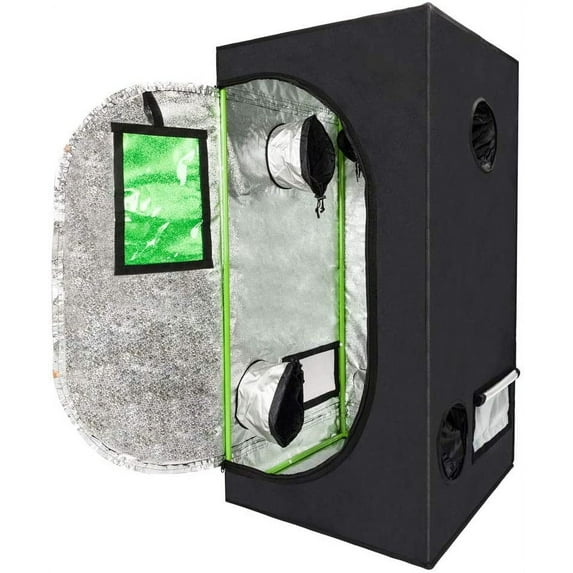 CoolGrows 24"x 24"x 48" Mylar Grow Tent with Observation Window ...