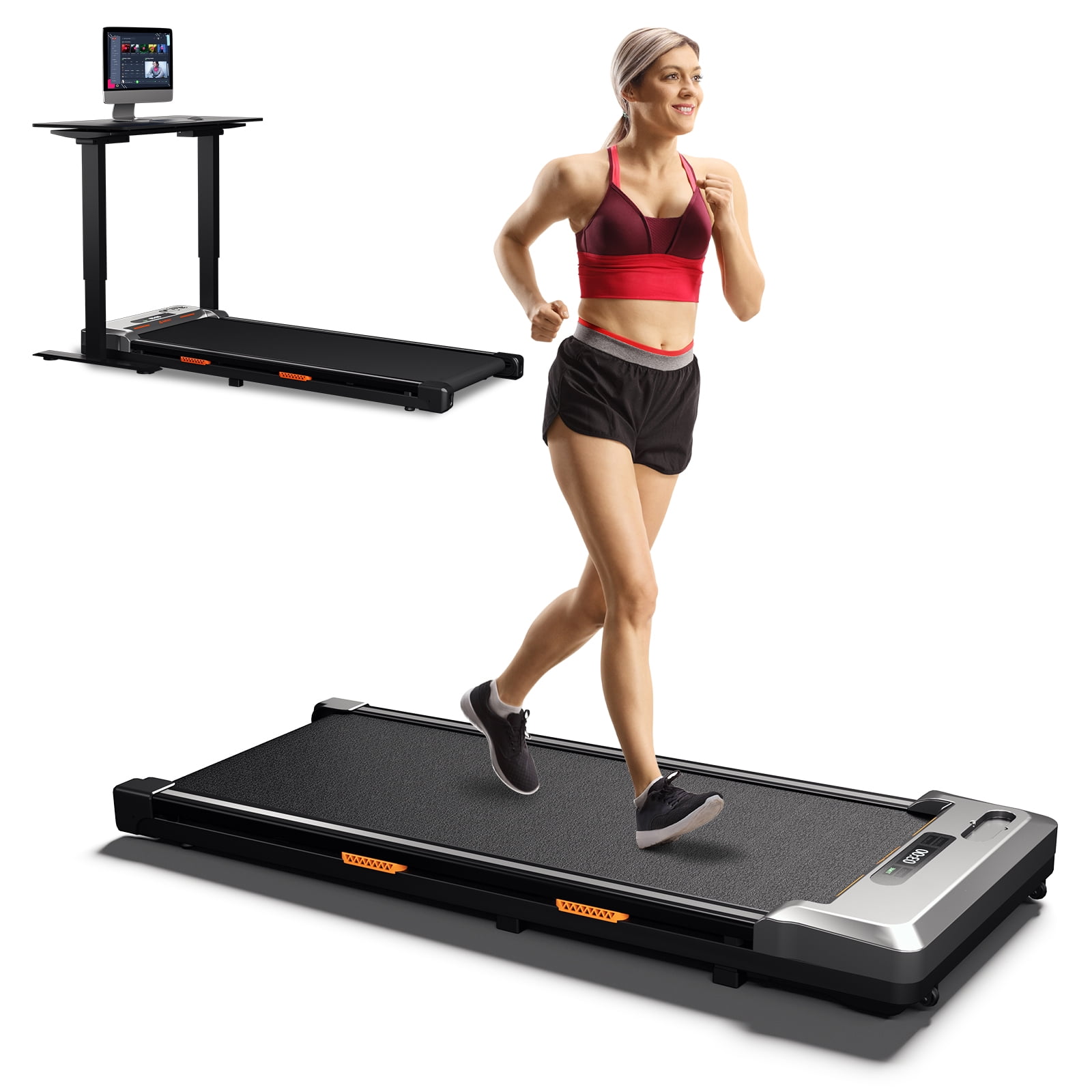 CoolHut 2.5Hp Walking Pad, Walking Area 2 in 1 Under Desk Treadmill ...