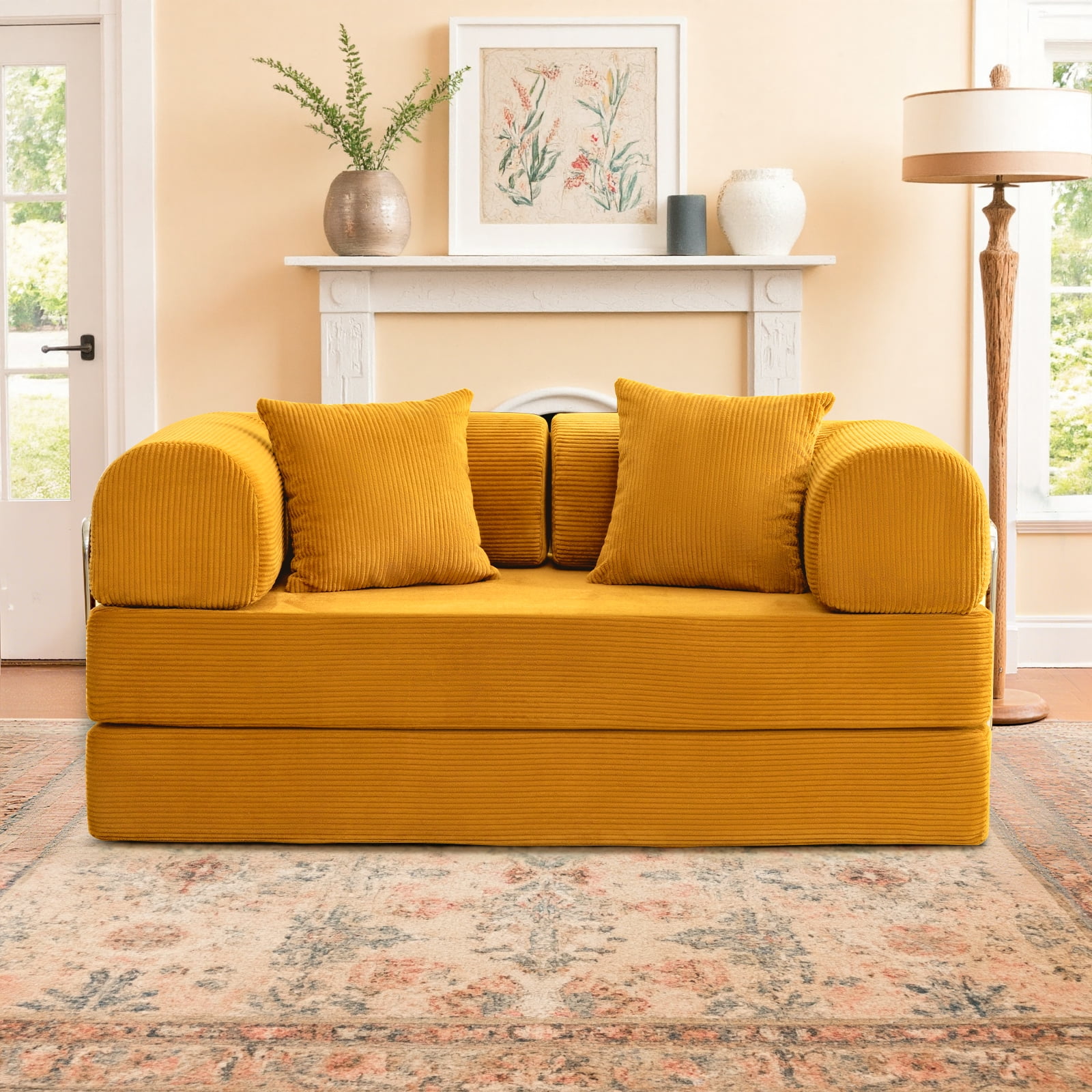 COOLHUT 63" W Combination Sofa, High Rebound Density Sponge Sofa Couch ...