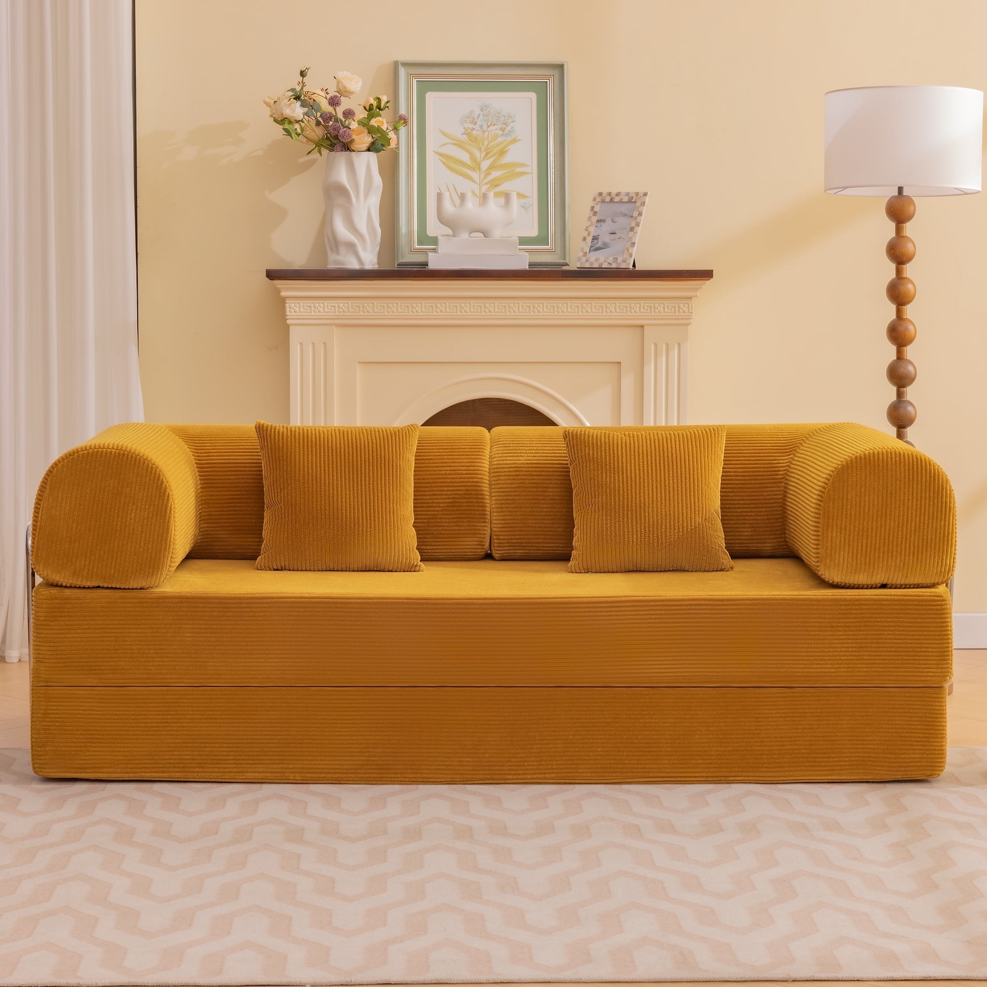 COOLHUT 63" W Combination Sofa, High Rebound Density Sponge Sofa Couch ...