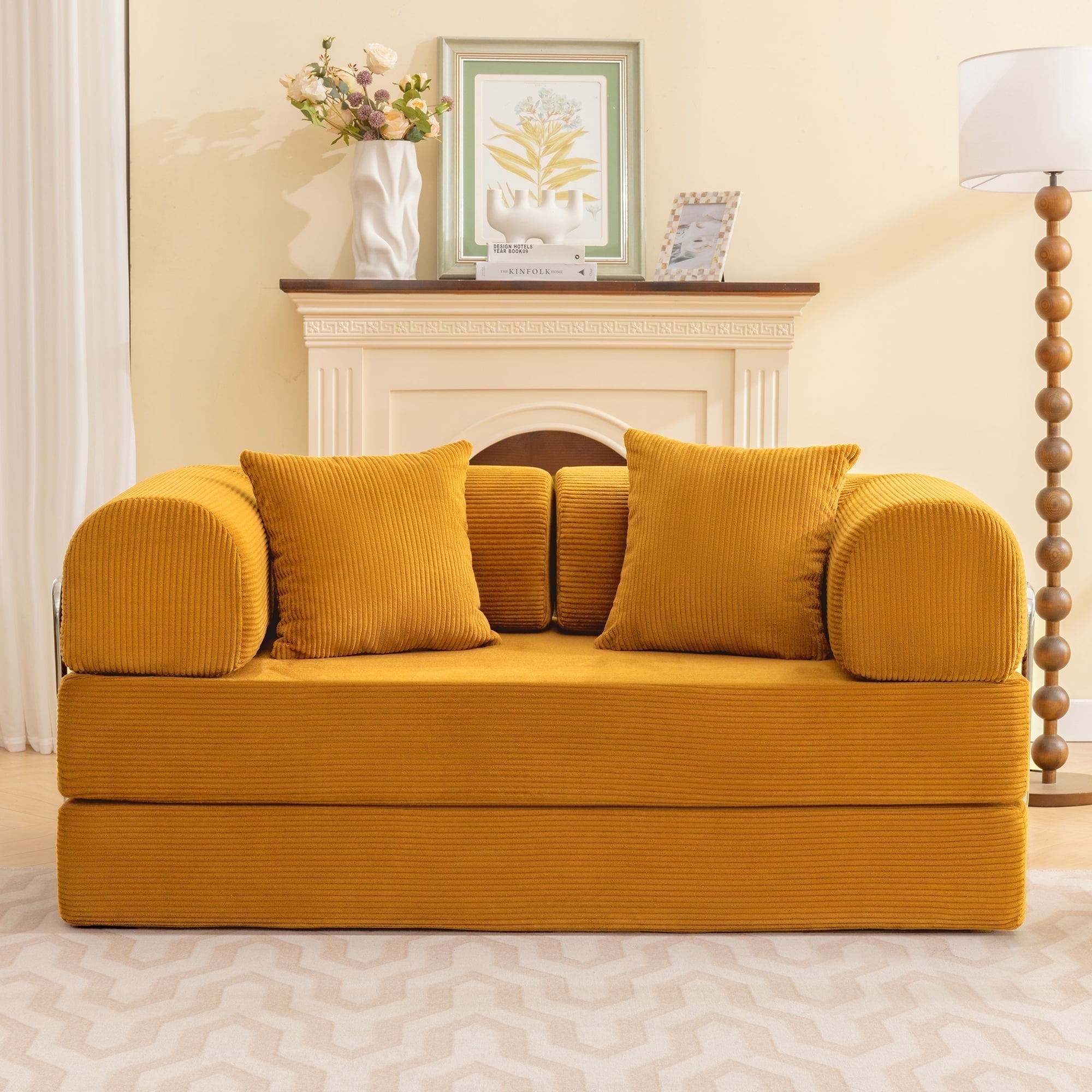 COOLHUT 63" W Combination Sofa, High Rebound Density Sponge Sofa Couch ...