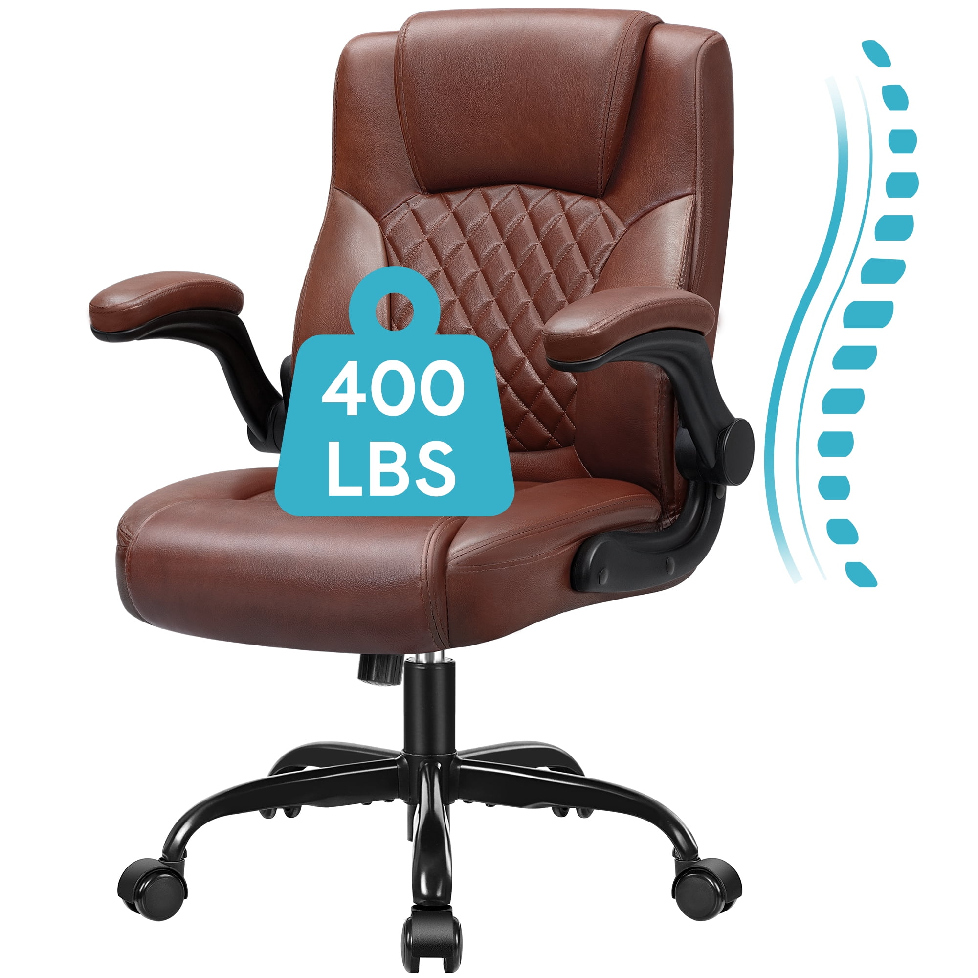 COOLHUT Leather Office Chair, Big and Tall Office Chair 400LBS Wide ...