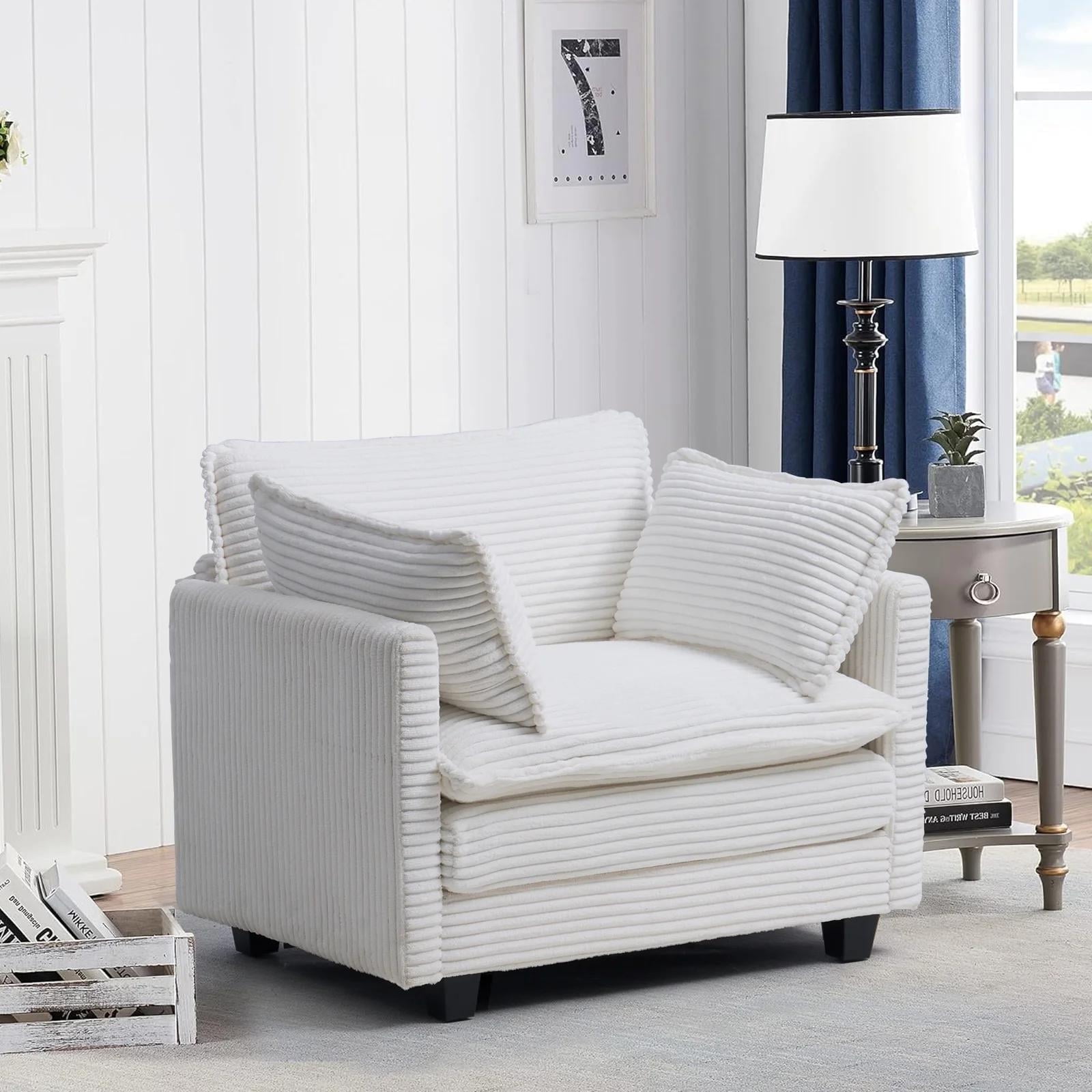 CoolHut Soft Single Sofa, Adult Sleeper Sofa with Pillows for Living ...