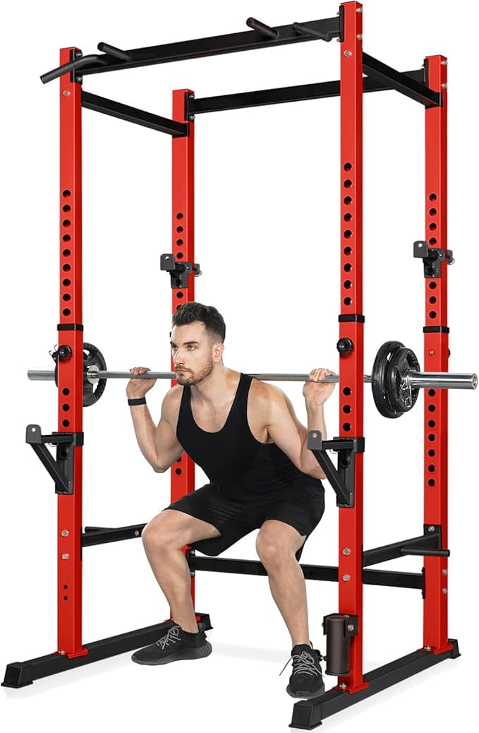 CoolHut Squat Rack Pull-Up Bar, Adjustable Squat Rack Bracket, Multi ...
