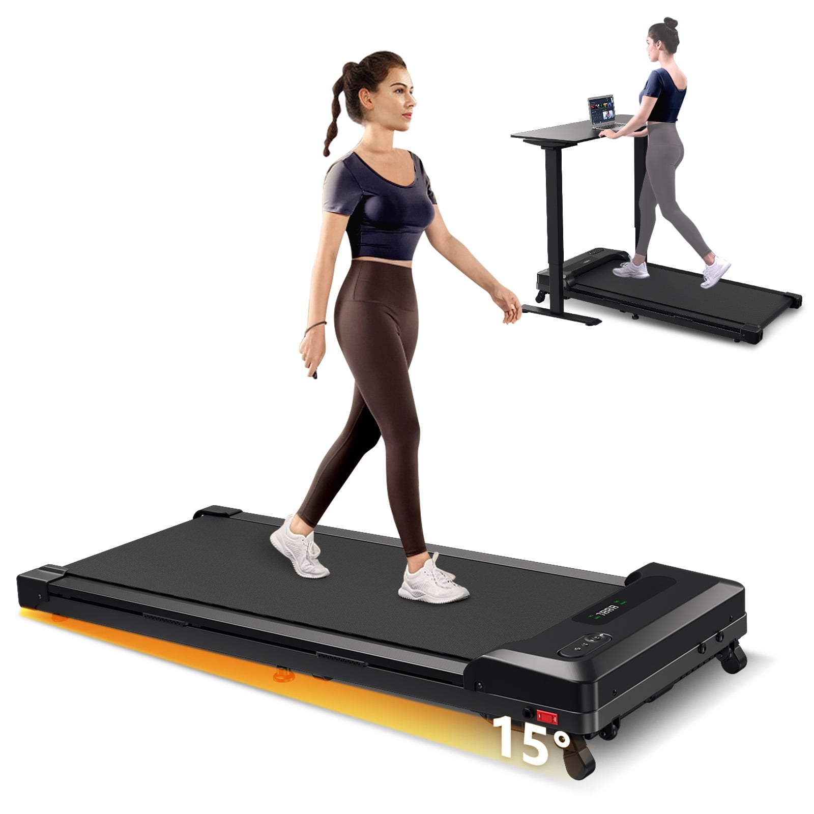 CoolHut Walking Pad, Under Desk Treadmill, 4-in-1 Home/Office Treadmill ...