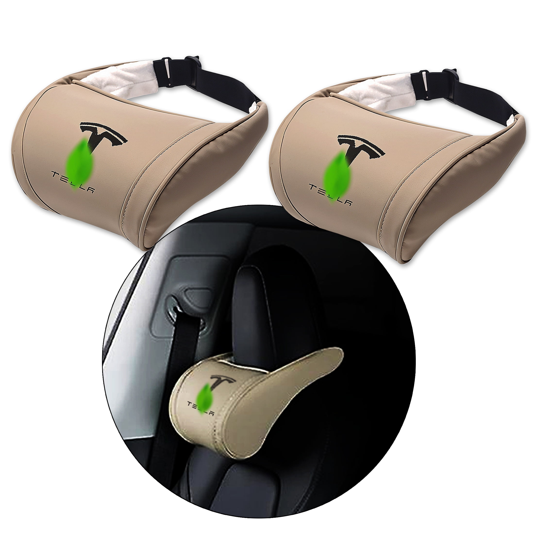 CoolKo Car Headrest Neck Pillow Support Memory Foam Ergonomic Design ...