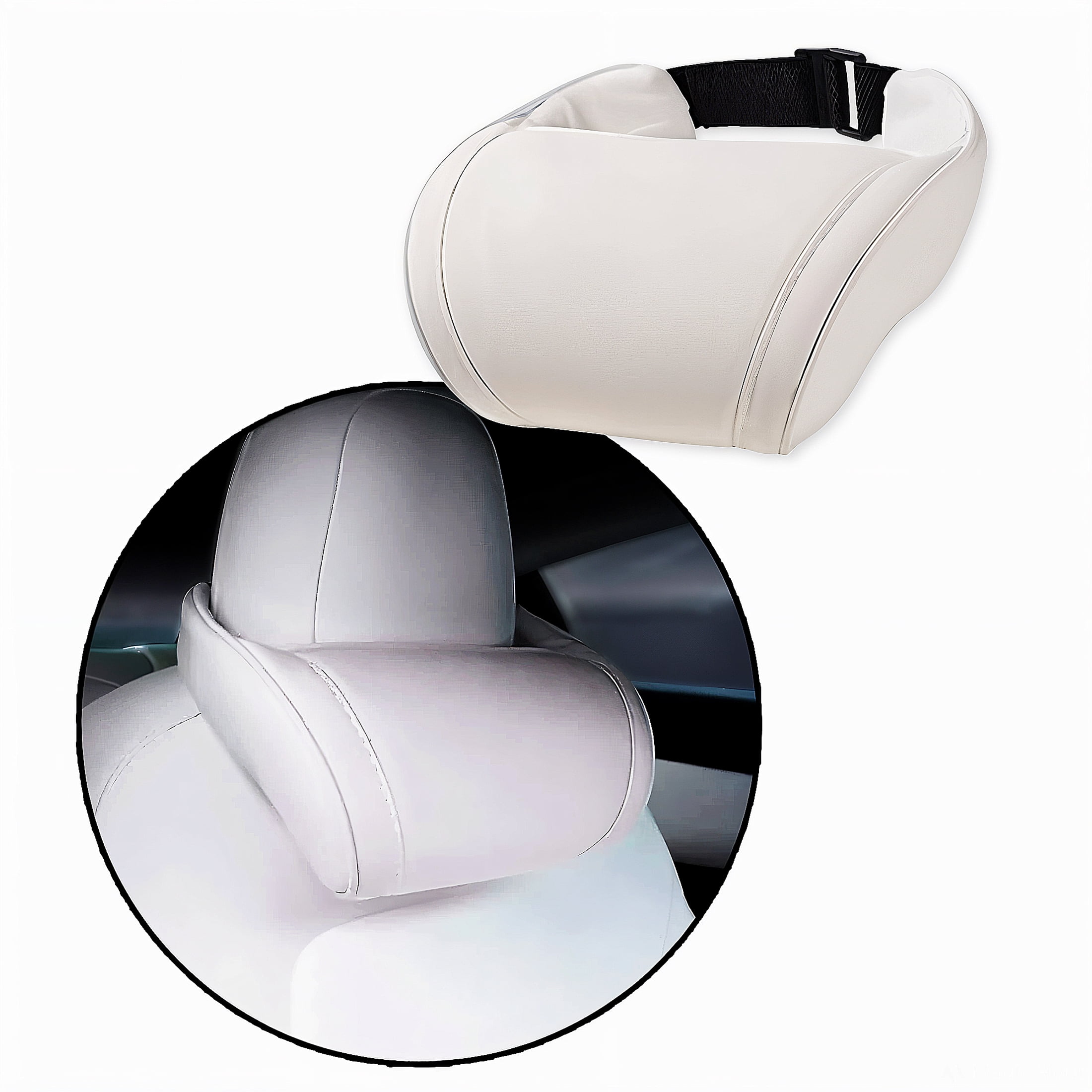 CoolKo Car Headrest Neck Pillow Support Memory Foam Ergonomic Design ...