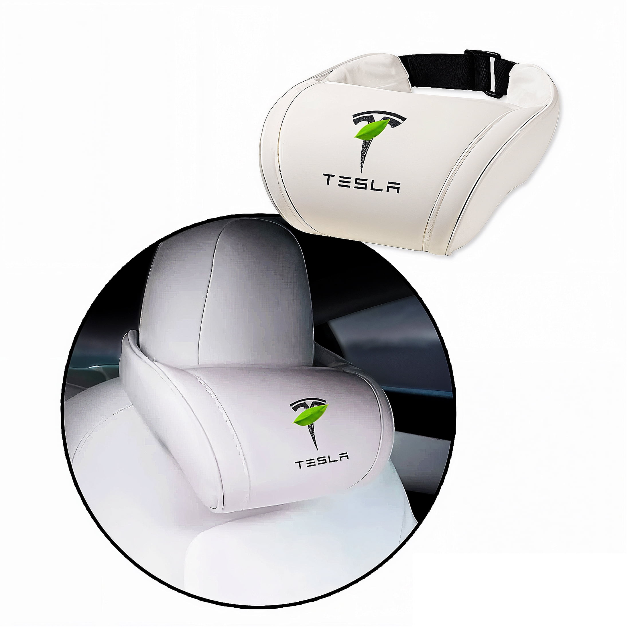 CoolKo Car Headrest Neck Pillow Support Memory Foam Ergonomic Design ...