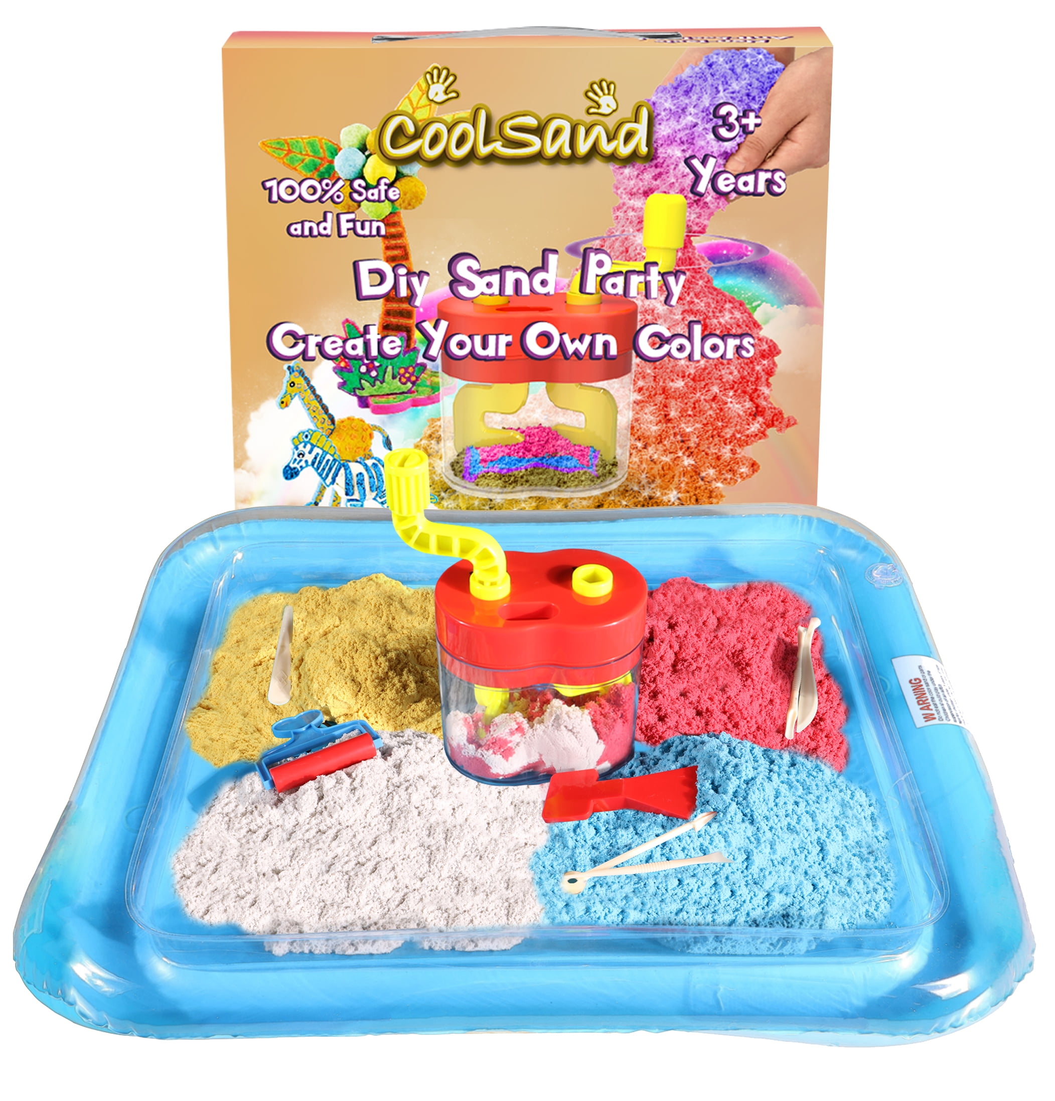 CoolSand Color Mixer with 1 lb. of each color - Red, Yellow, Blue ...