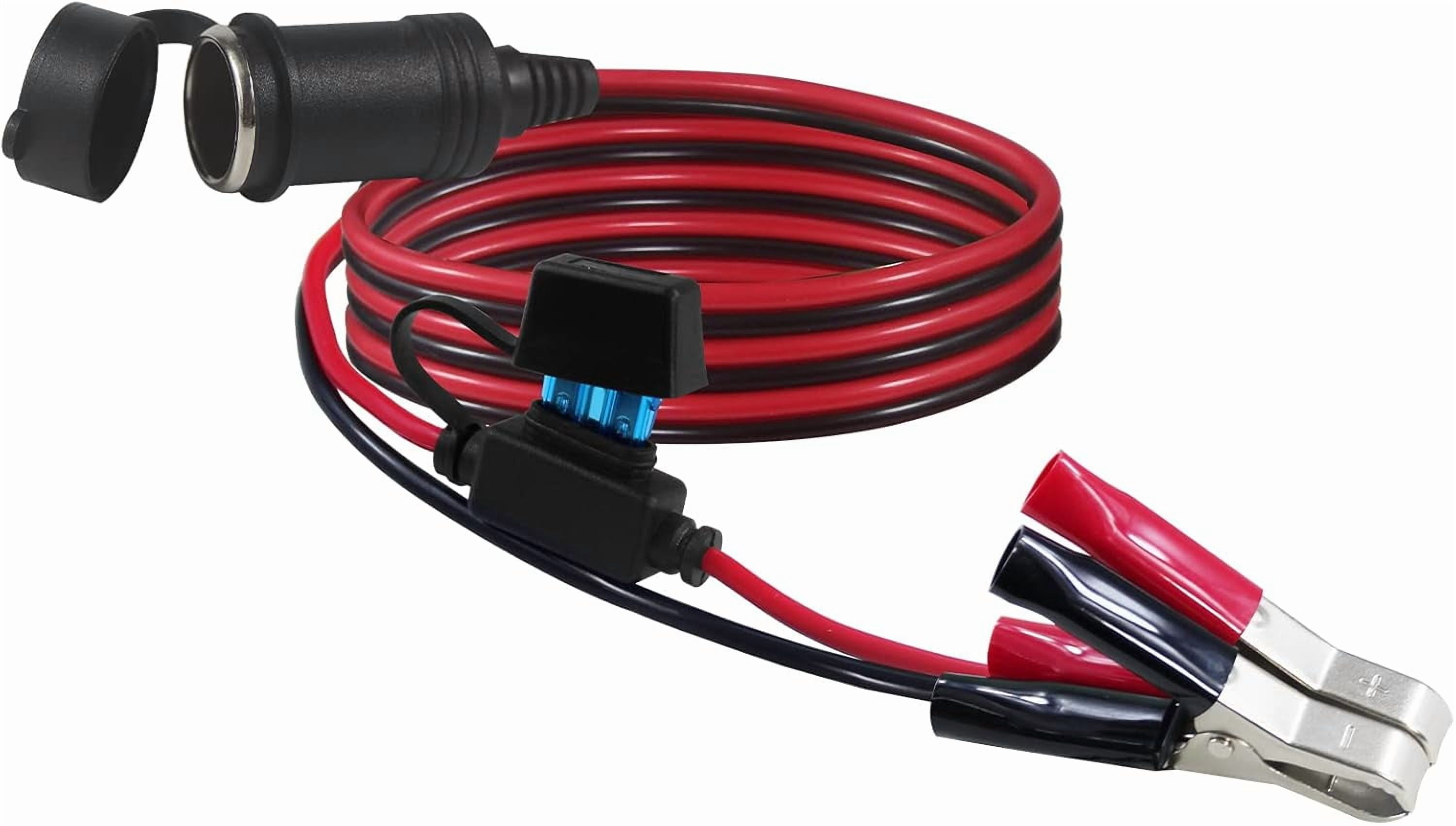 CoolStuff 12FT 12V Female Car Socket Extension Cord with Battery ...