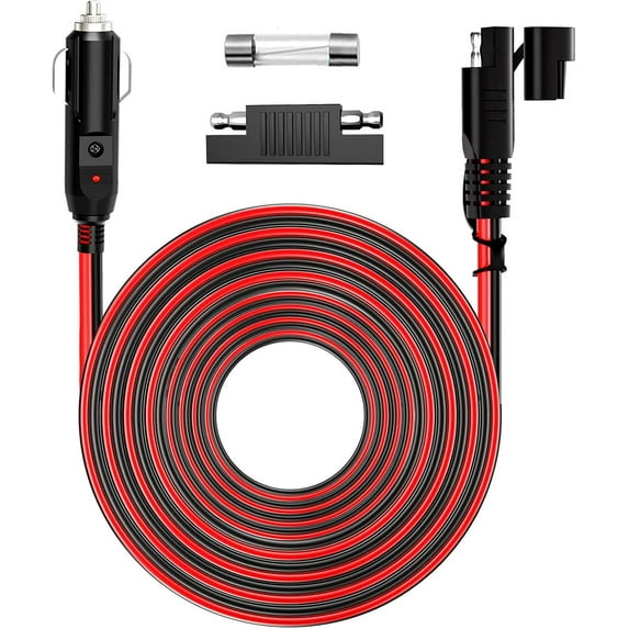 CoolStuff 12V/24V SAE Connector to 12v Cigarette Lighter Plug 6FT - Car ...