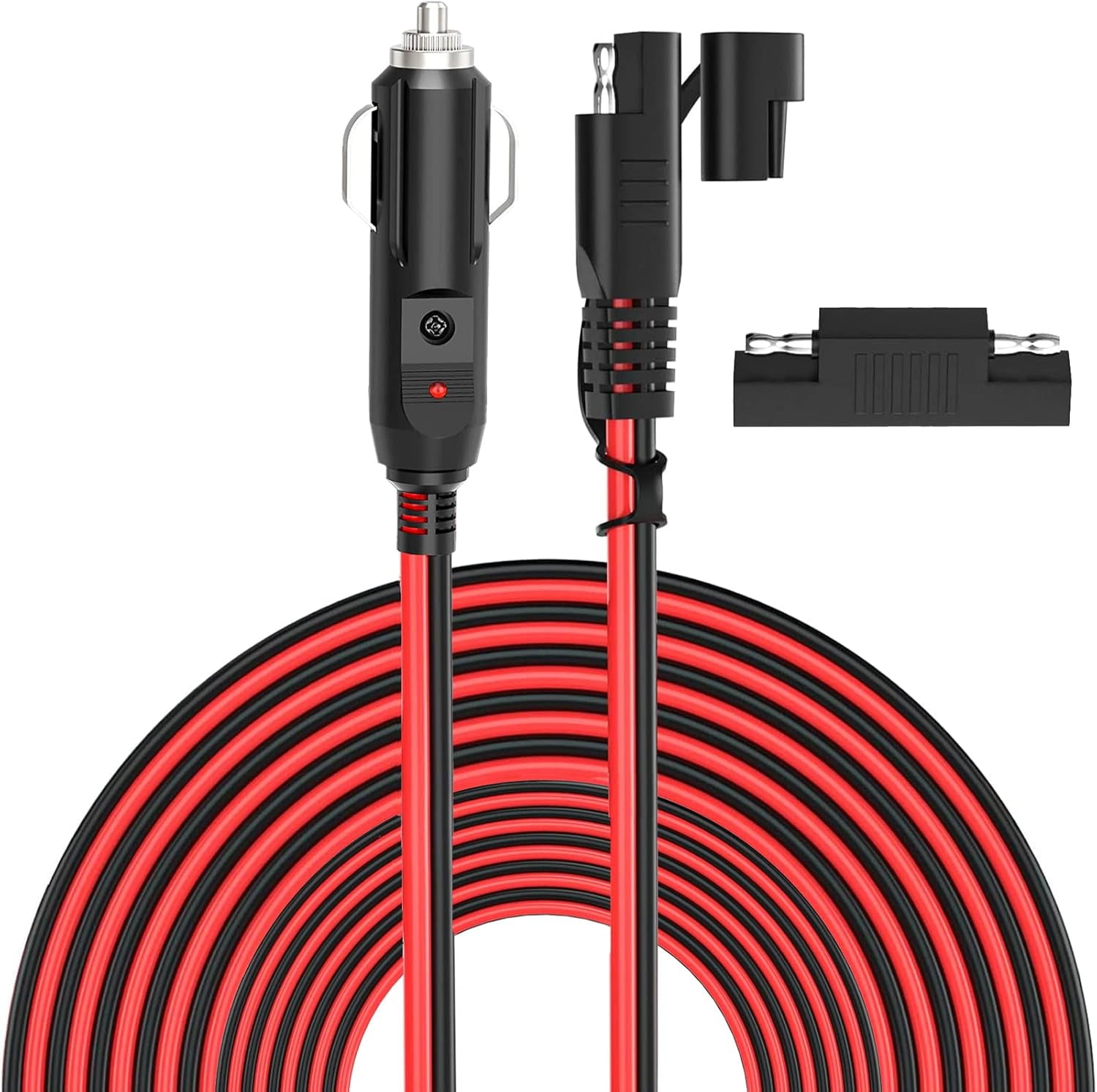 CoolStuff 12V/24V SAE Connector to 12v Cigarette Lighter Plug 6FT - Car ...