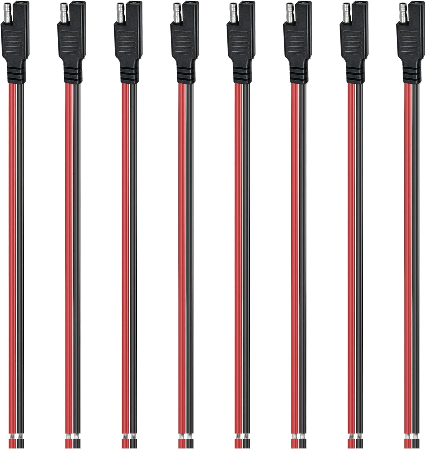CoolStuff 8PCS 12AWG SAE Connector Cable 1 Feet 2 Pin SAE Single Plug ...