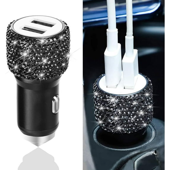 CoolStuff Dual USB Car Charger, 5V/2.4A Bling Car Charger, Fast Charge ...