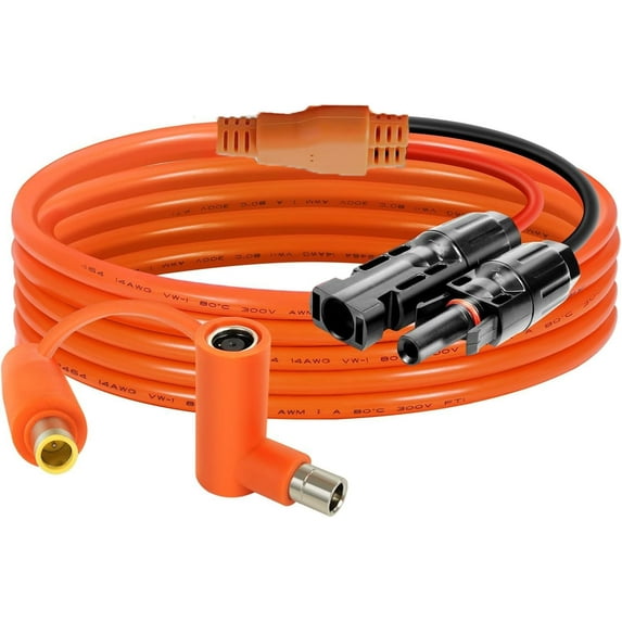 CoolStuff Solar Connector to DC 8mm Adapter Cable 25FT, 12AWG + 14AWG ...