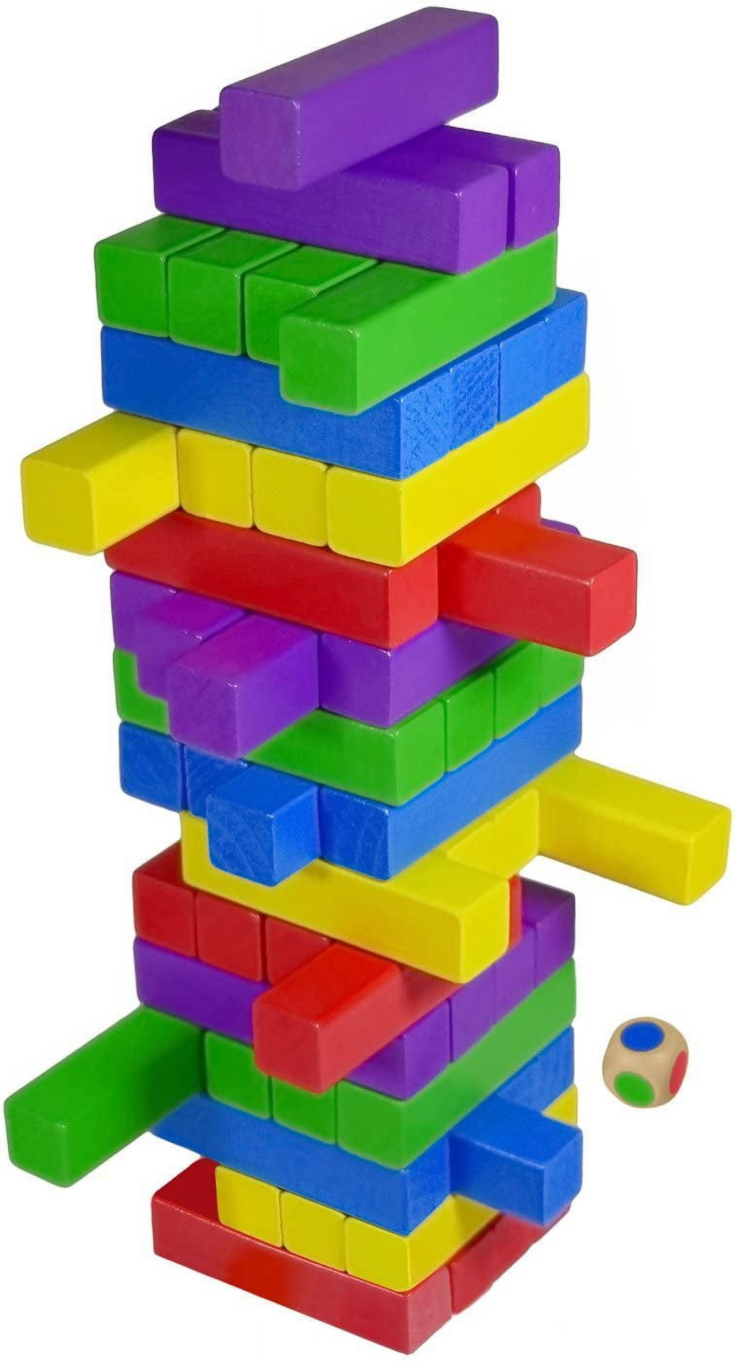 CoolToys Timber Tower Wooden Block Stacking Game – Color Match Playset ...