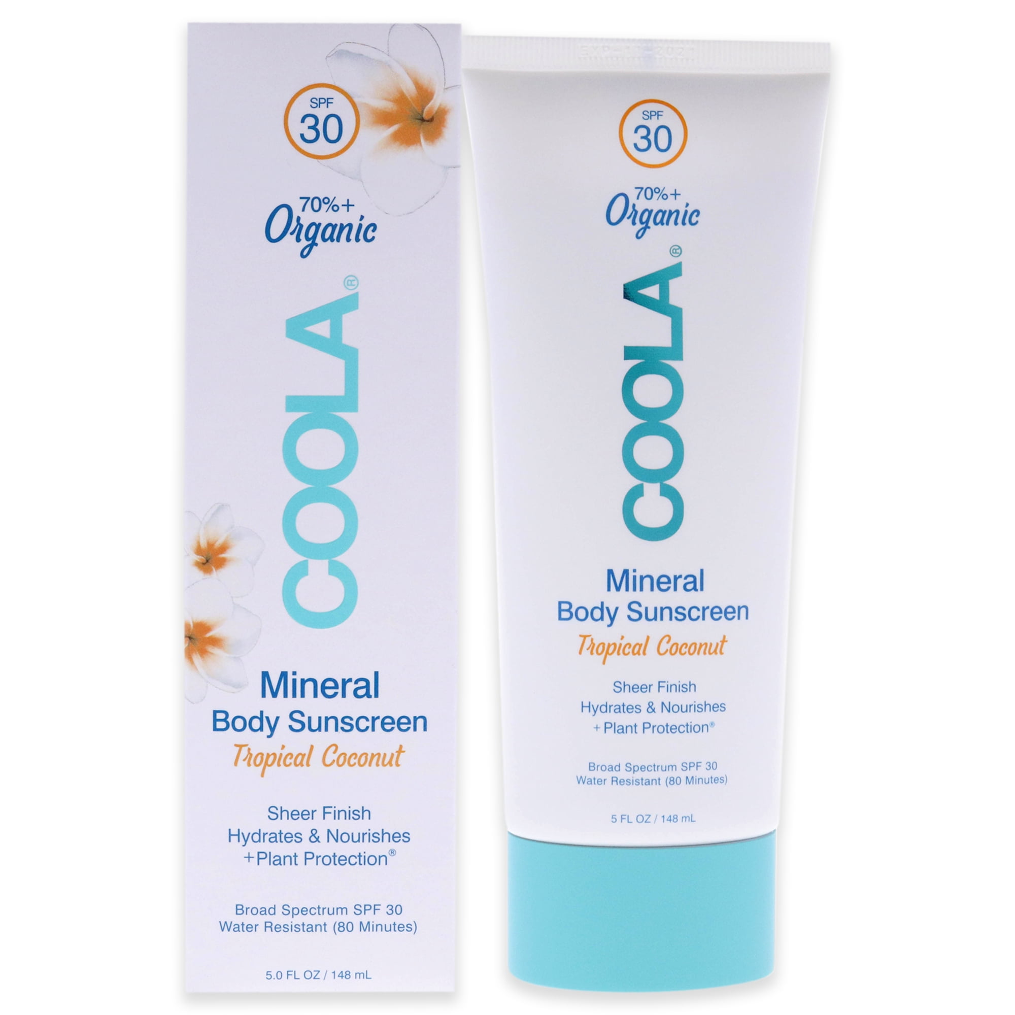 Coola Mineral Body Organic Sunscreen Lotion SPF 30 - Tropical Coconut ...