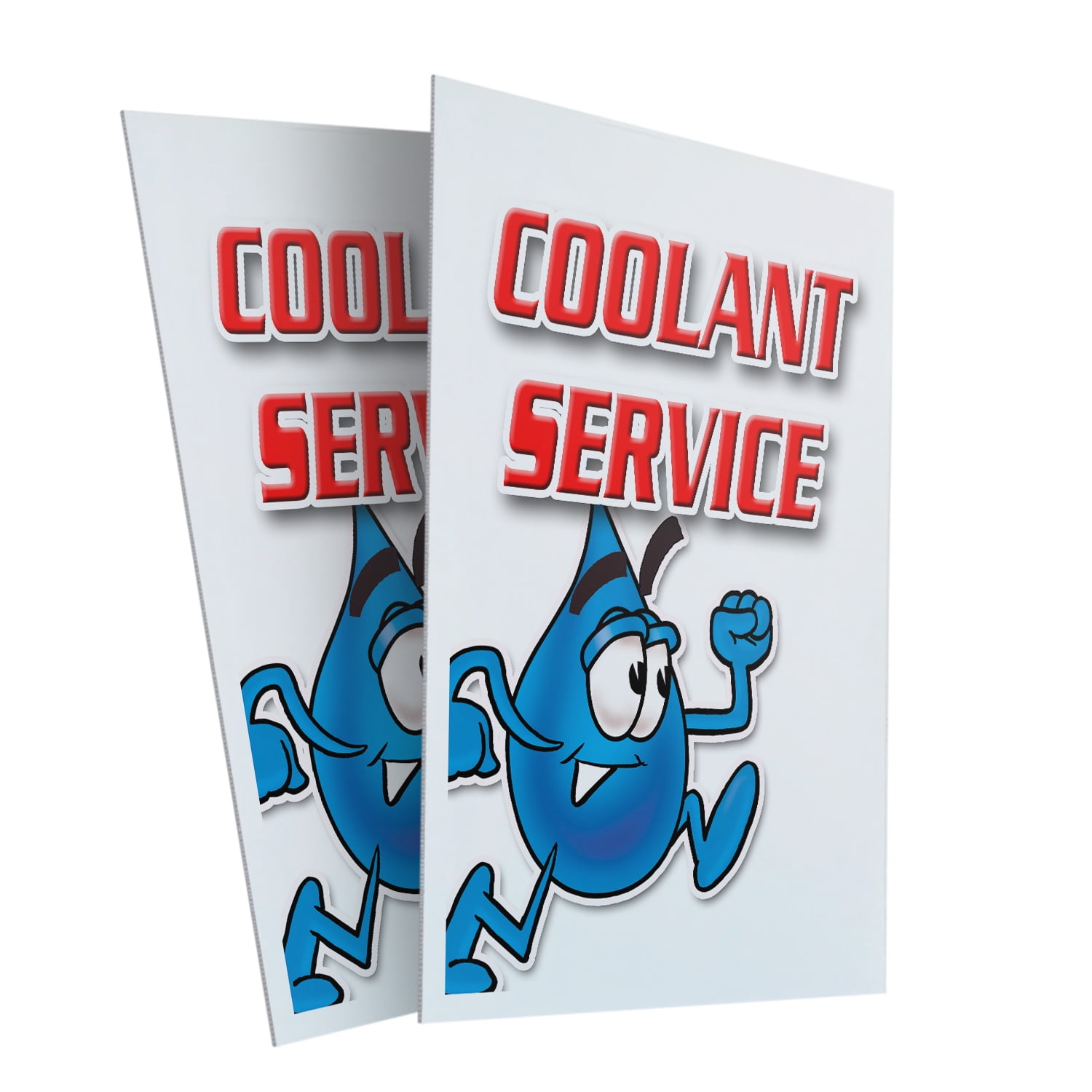 Coolant Service (2-PACK) 24" x 36" Plastic Signs | Sign Insert 4mm ...
