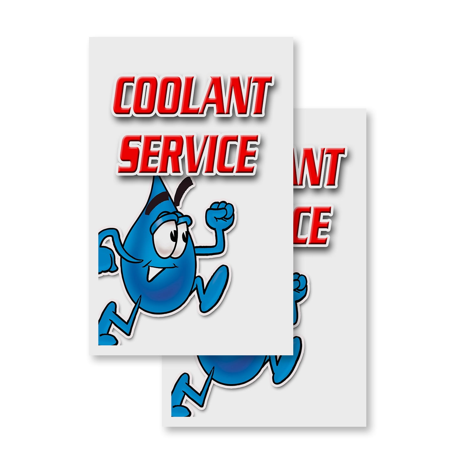 Coolant Service (2-PACK) 24" x 36" Vinyl Decals | Sign Insert Peel ...