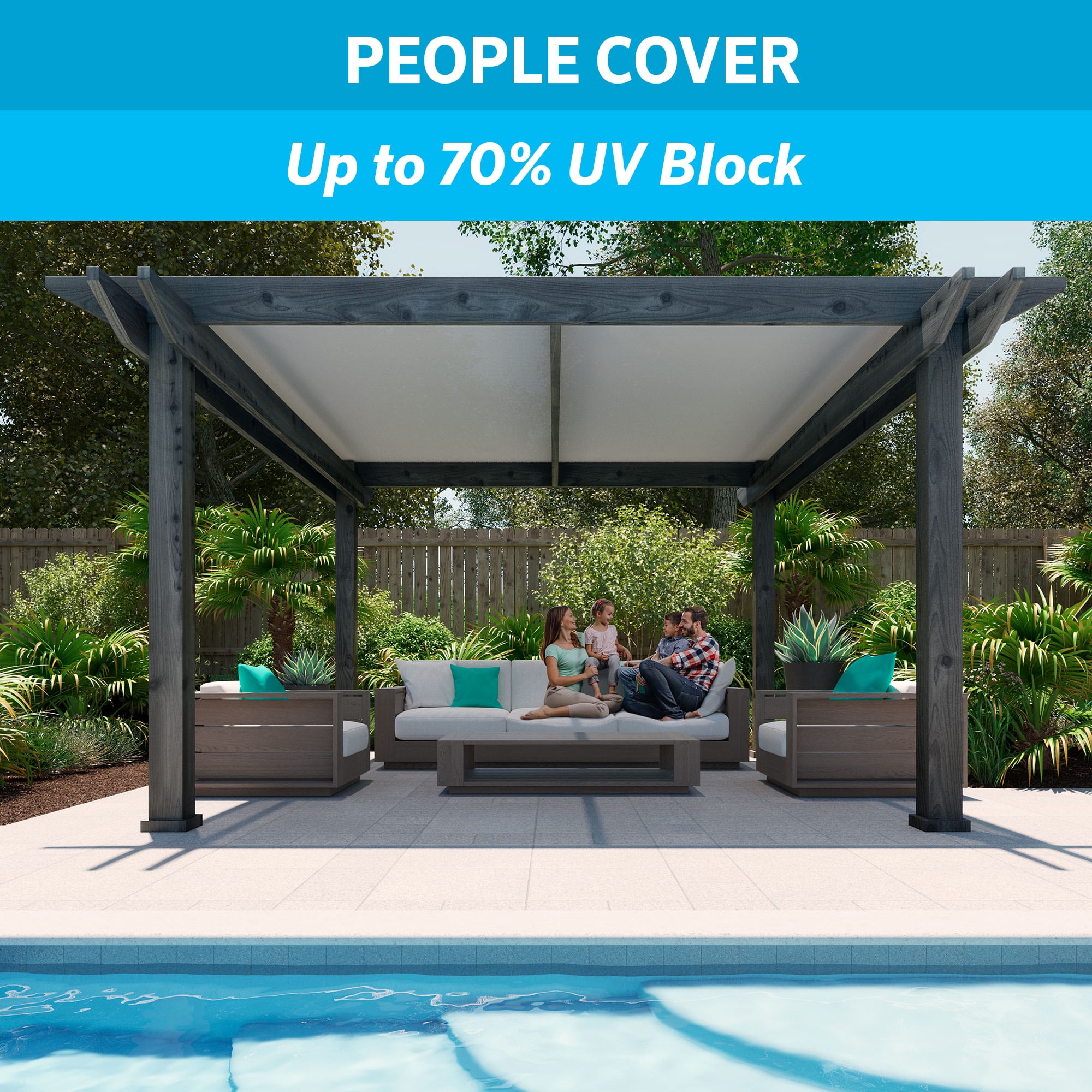 Coolaroo 6' x 50' Outdoor Stone Sun Shades Canopy, Waterproof UV Block ...