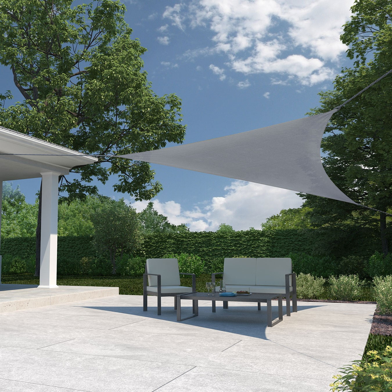 Coolaroo Ready to Hang Outdoor Sun Shade Sail Triangle 90% UV Block ...