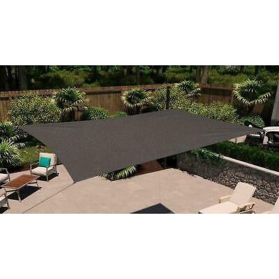 Coolaroo Ready-to-hang Rectangle Shade Sail Canopy, Pewter 13ft x 7ft ...