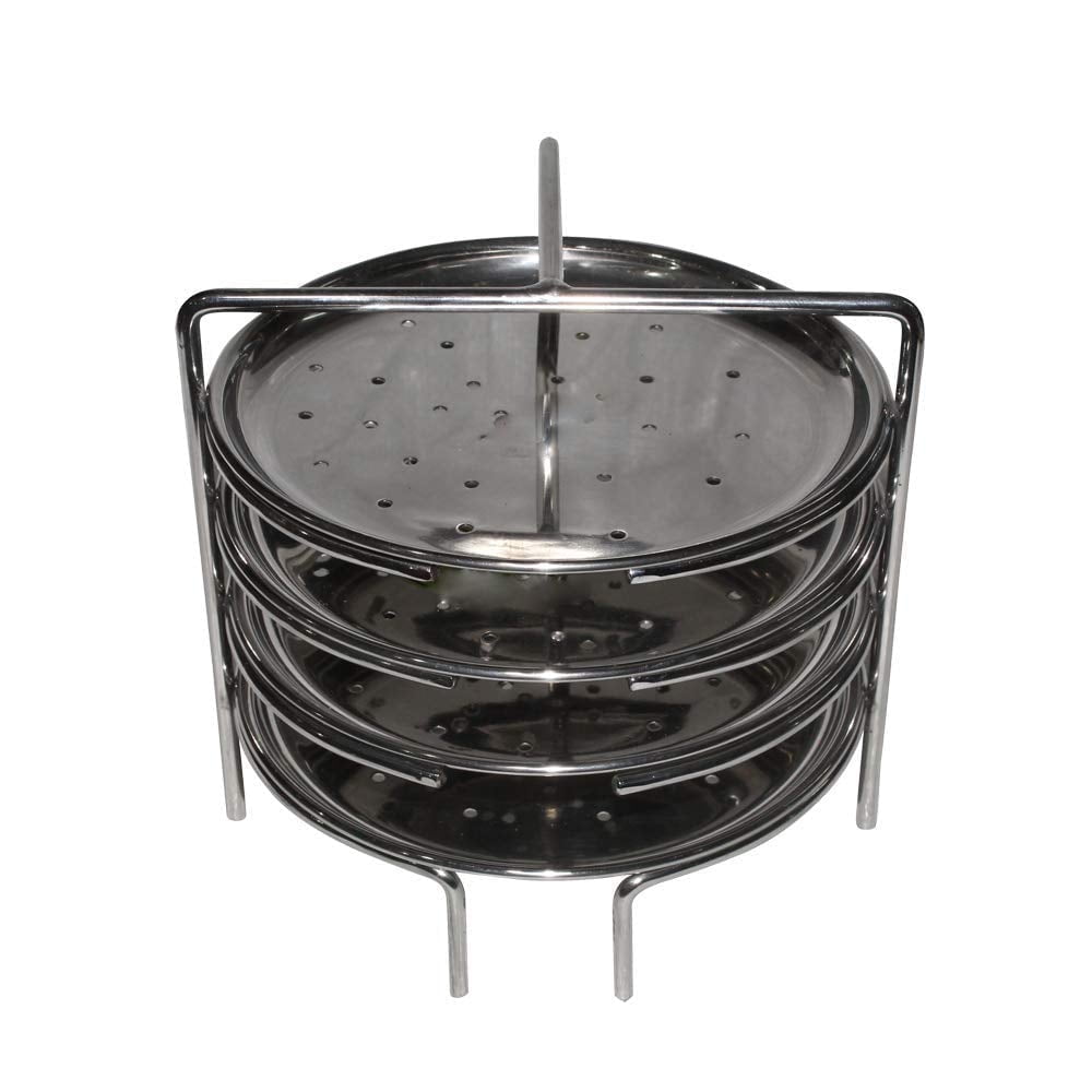 Coolboss Idiyappam Plate, Stainless Steel, 4 Plates with Stand ...