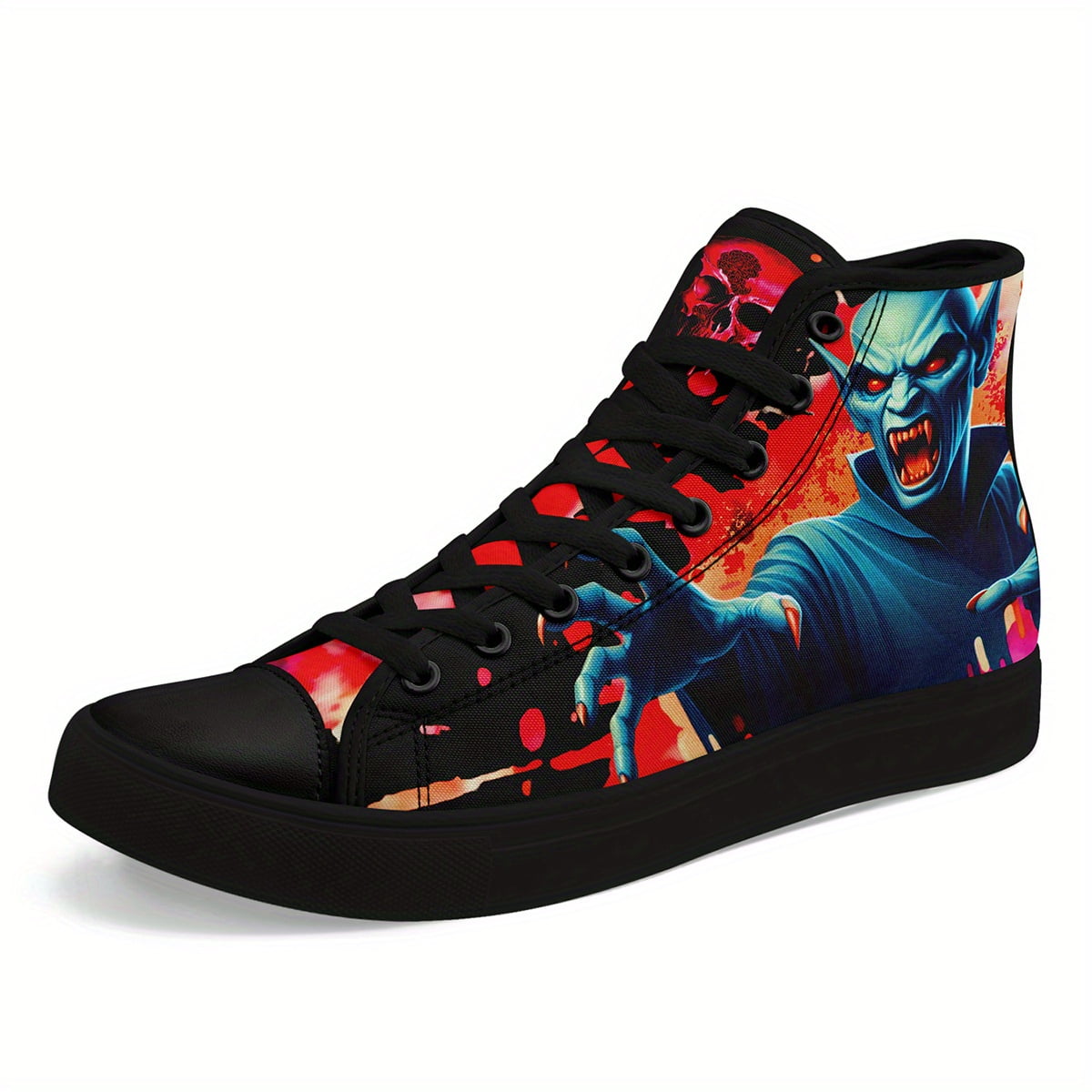 Coolcustome Mens Plus Size High-Top Halloween Sneakers, Pumpkin Lantern ...