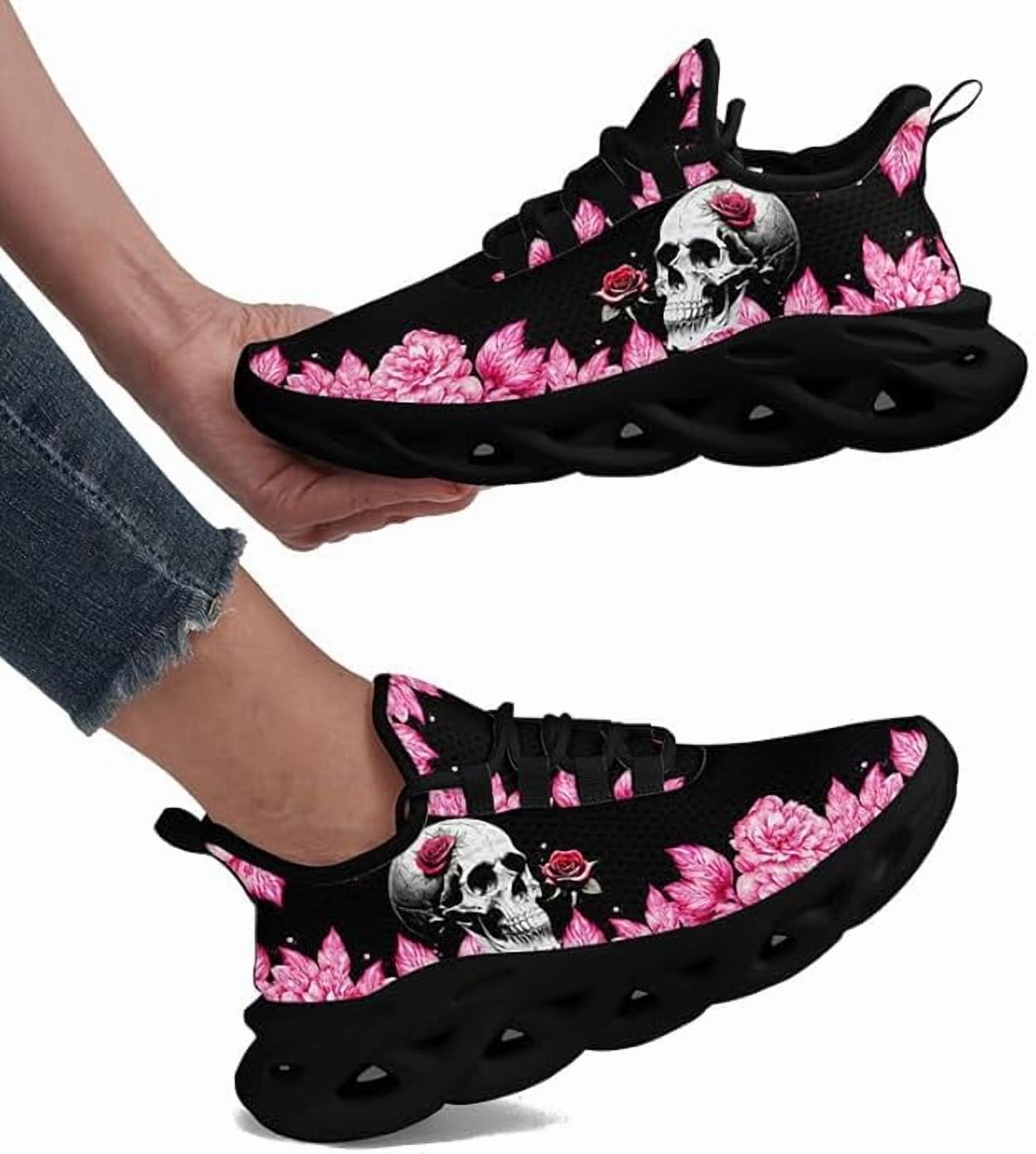 Coolcustomize Custom Skull Running Shoes for Women Men Valentine's ...