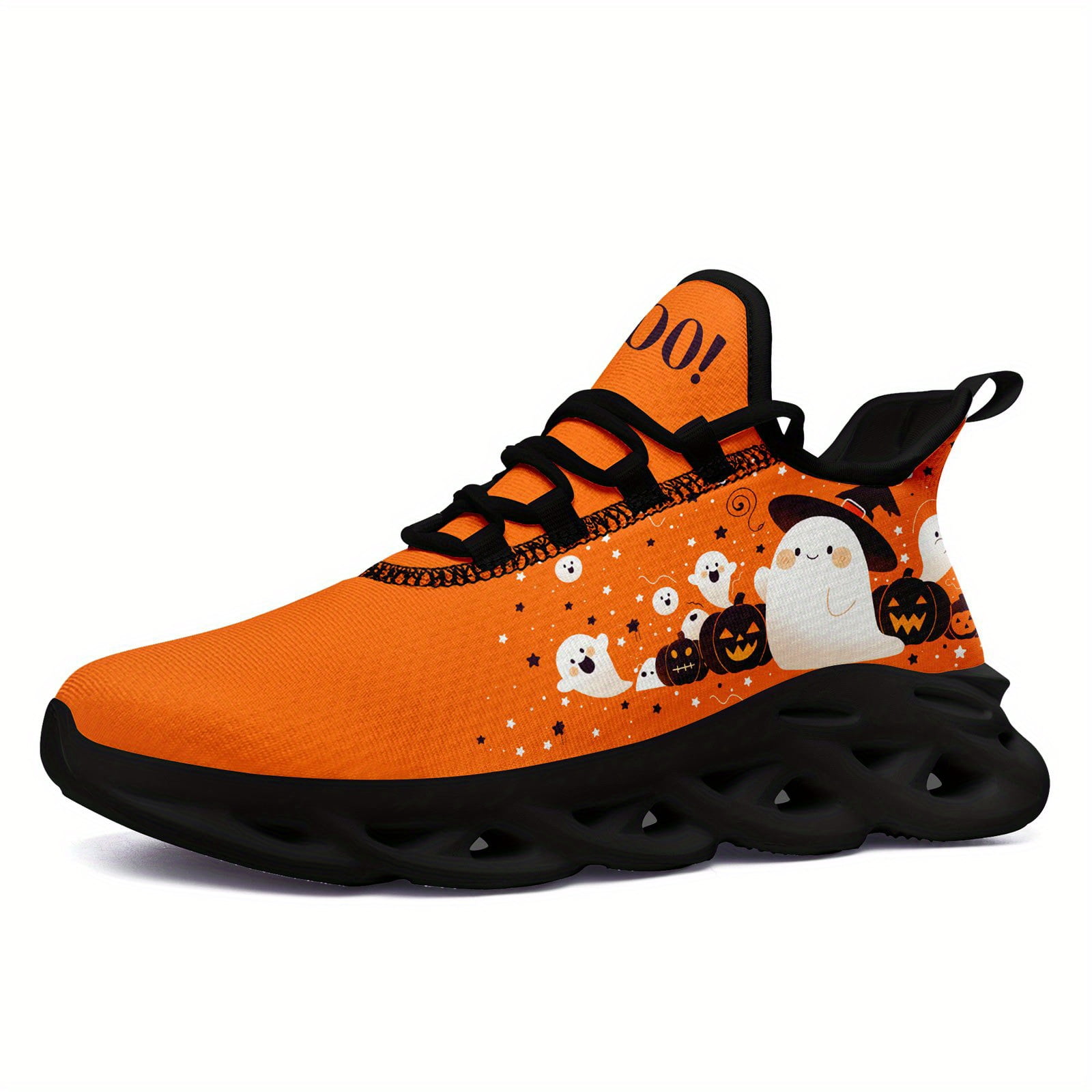 Coolcustomize Halloween Women's Casual Sneakers, Cute Orange Ghost And ...