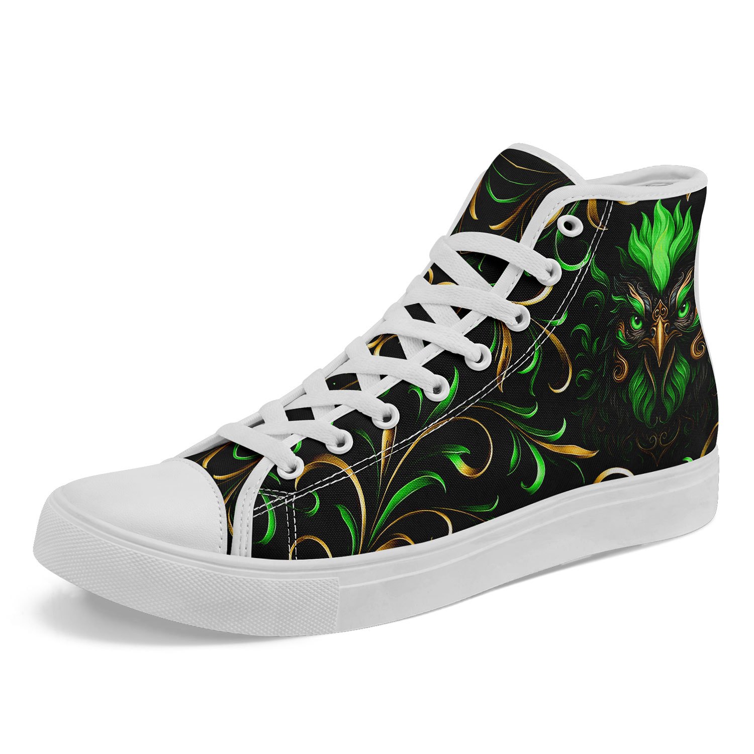 Coolcustomize High-top Sneakers with Rooster Print, Streetwear Shoes ...