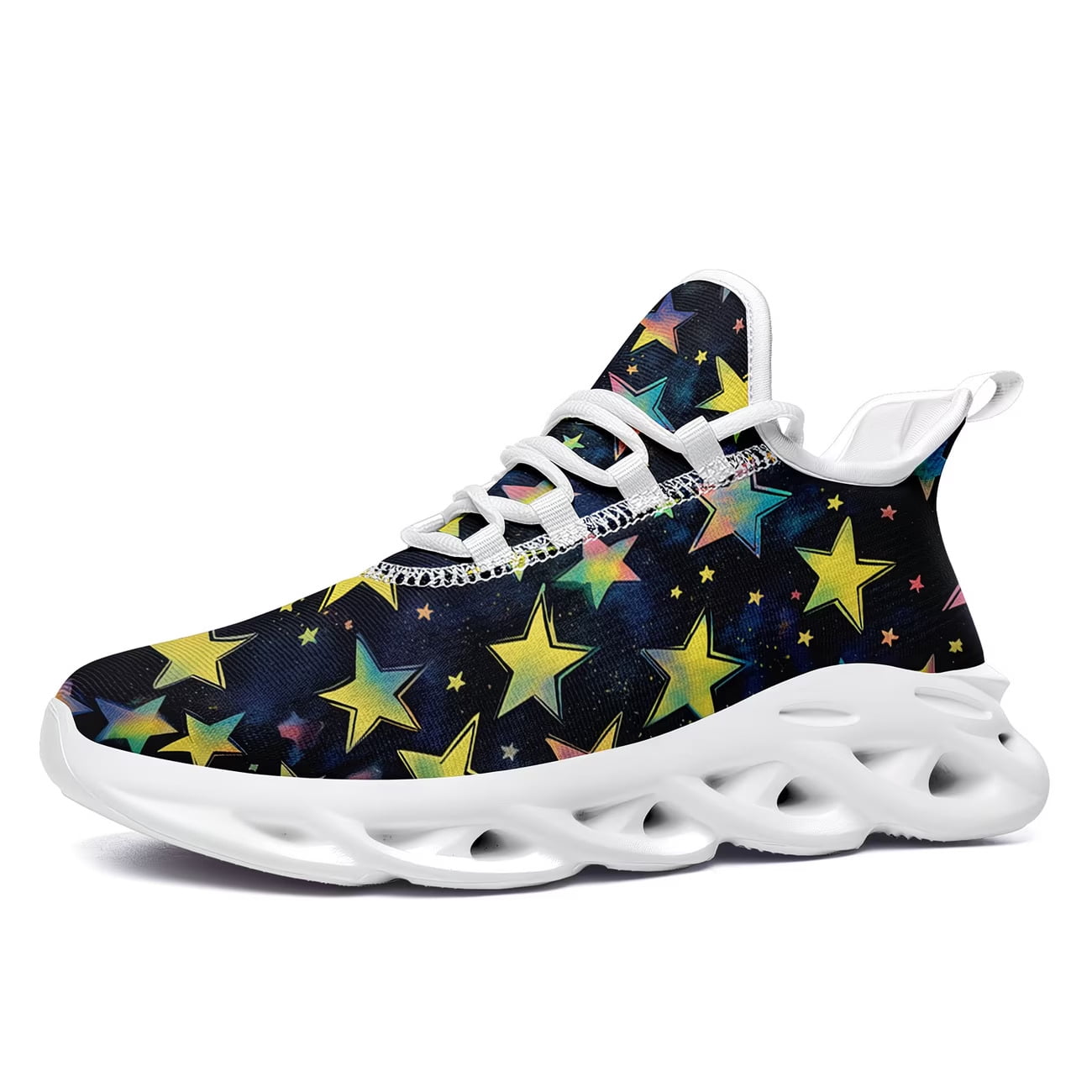 Coolcustomize Men Women Black Running Shoes Wide Fit, Lightweight Mid ...