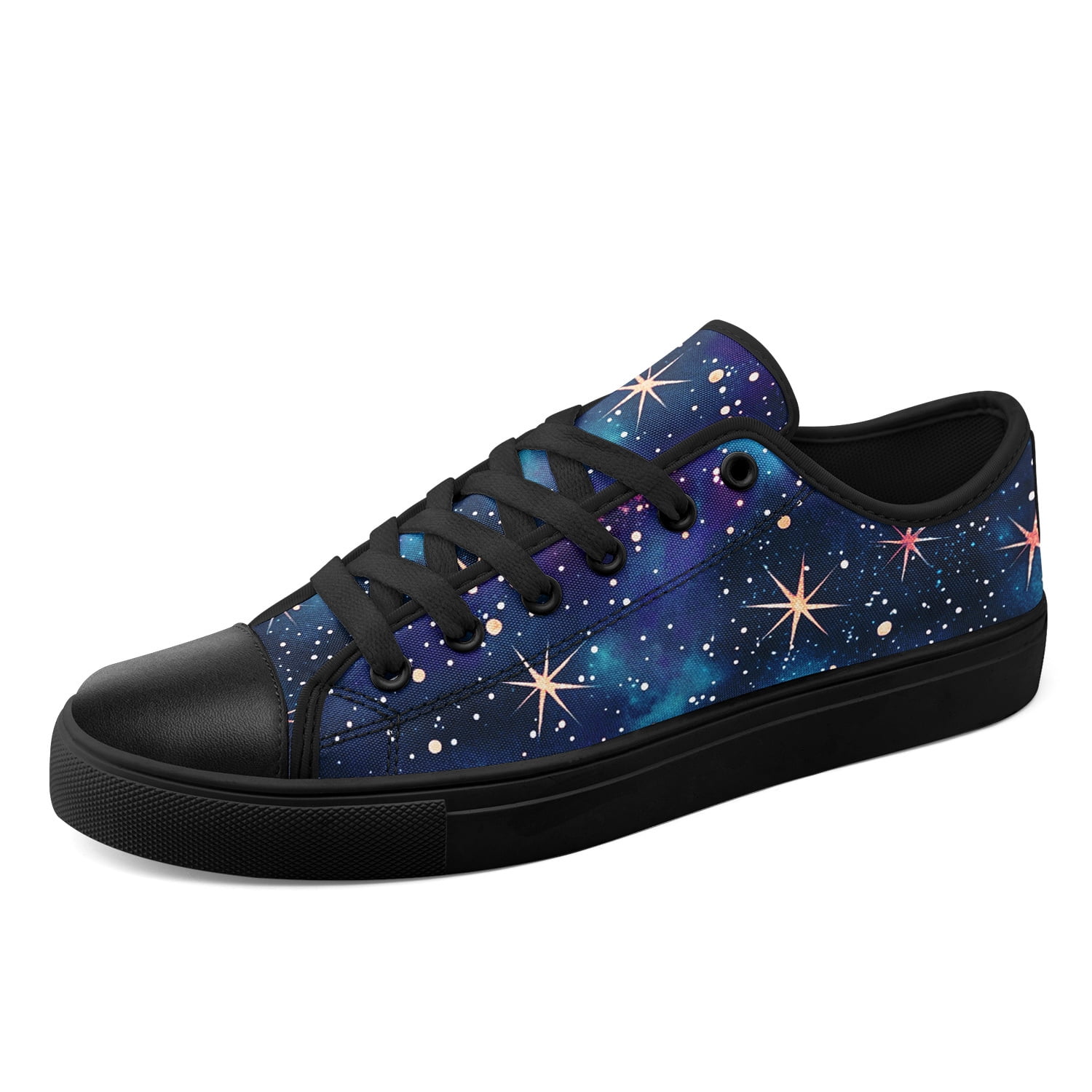 Coolcustomize Men's Blue Purple Starry Sky Galaxy Sneakers, Low-Top ...