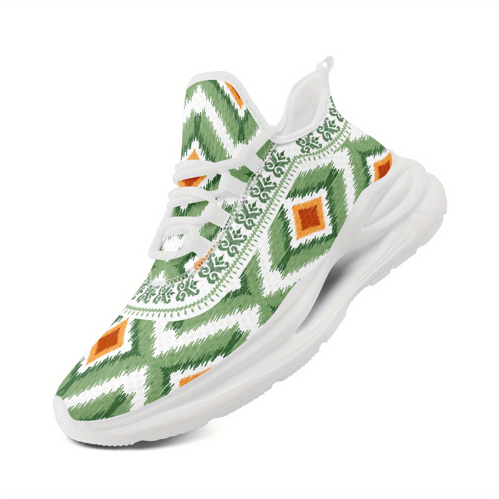 Coolcustomize Men's Chunky Sole Sneakers, Urban Street Shoes in Green ...
