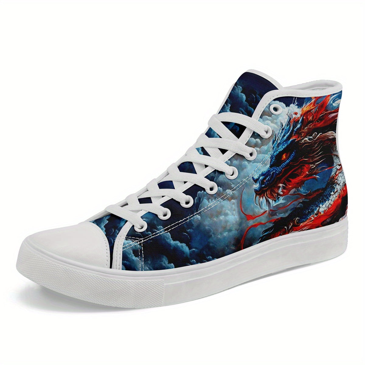 Coolcustomize Men's Dragon Graphic High-Top Sneakers - Breathable ...