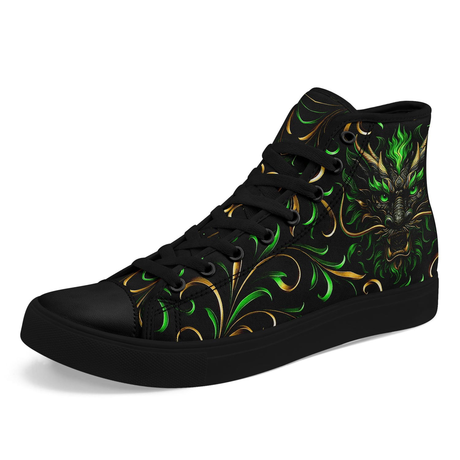 Coolcustomize Men's Dragon-Themed High-Top Sneakers, All-Season ...