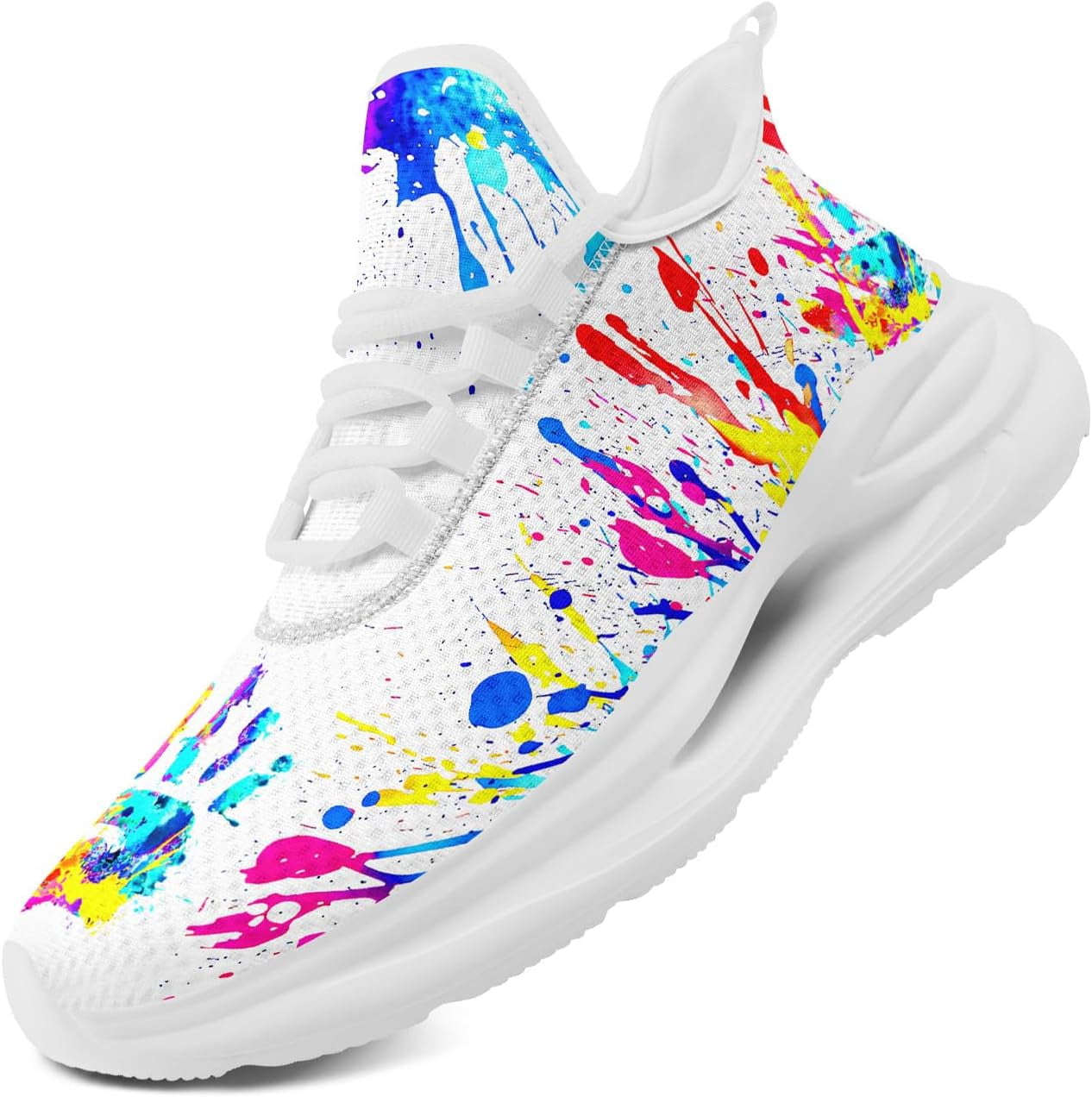 Coolcustomize Men's Funky Graffiti Sneakers Splash Mesh Athletic Tennis ...