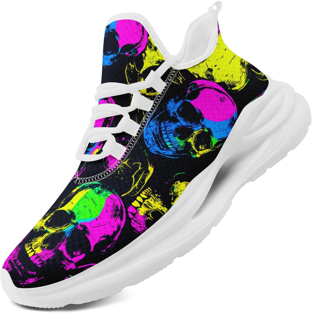 Coolcustomize Men's Funky Graffiti Sneakers Splash Mesh Athletic Tennis ...