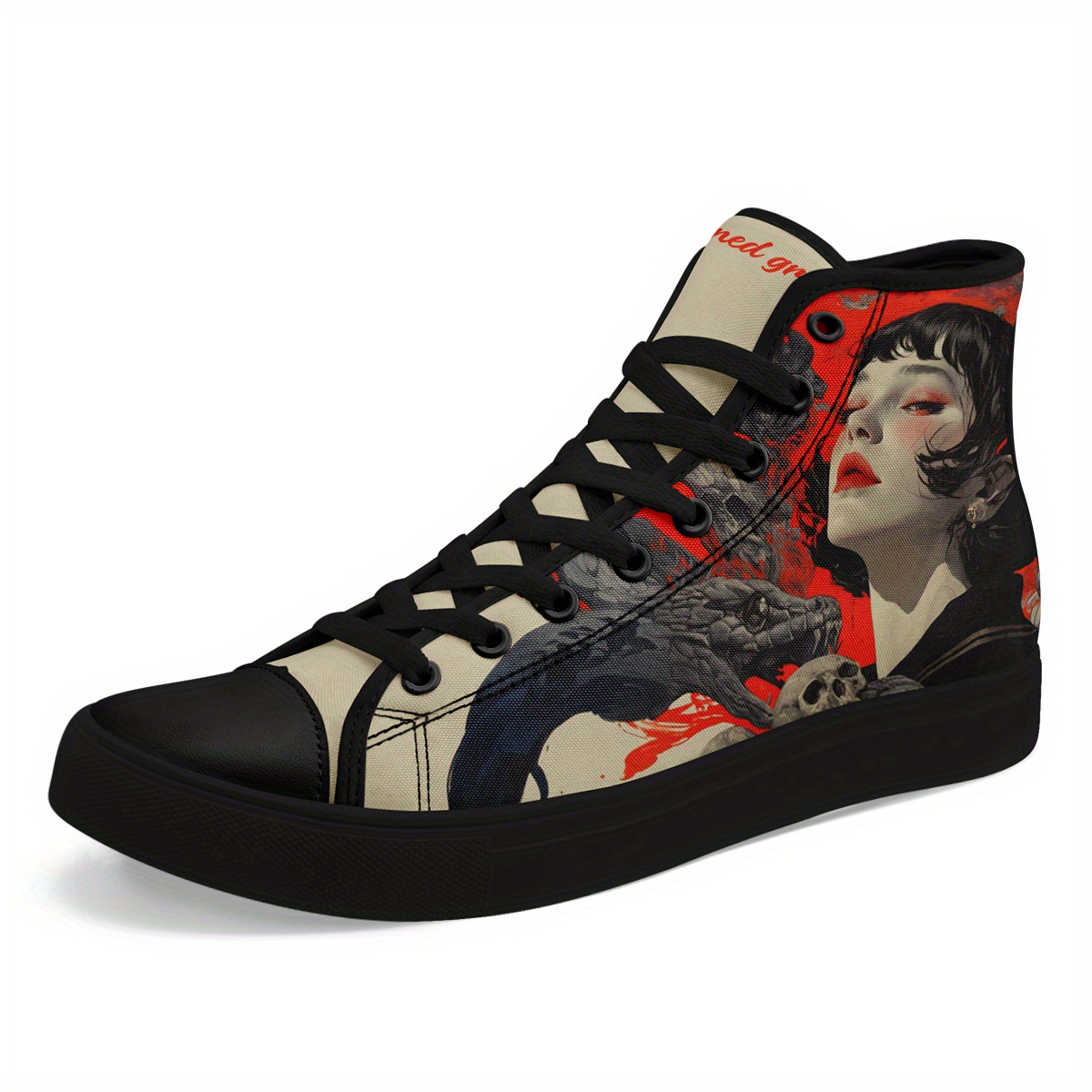 Coolcustomize Men's Gothic Art High Top Sneakers, Mysterious Femme ...