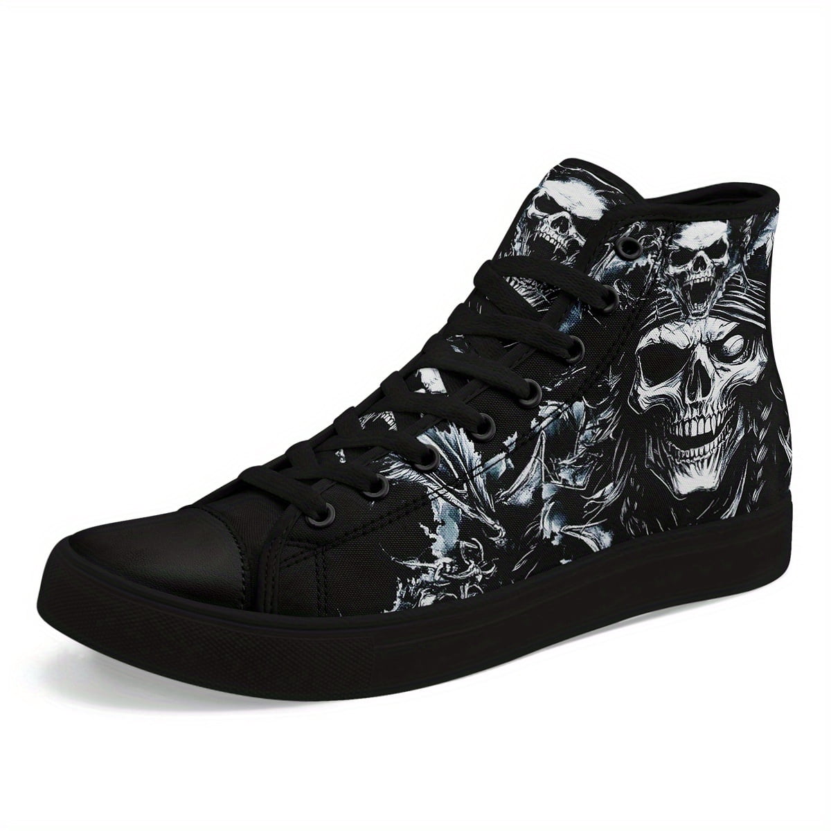 Coolcustomize Men's Gothic Pirate Skull High-Top Sneakers - Black ...