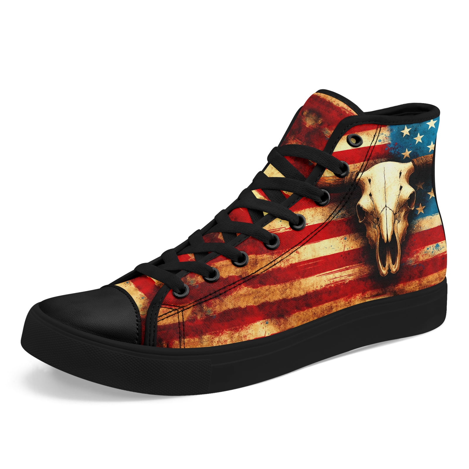 Coolcustomize Men's Gothic Punk High-Top Sneakers - American Flag ...