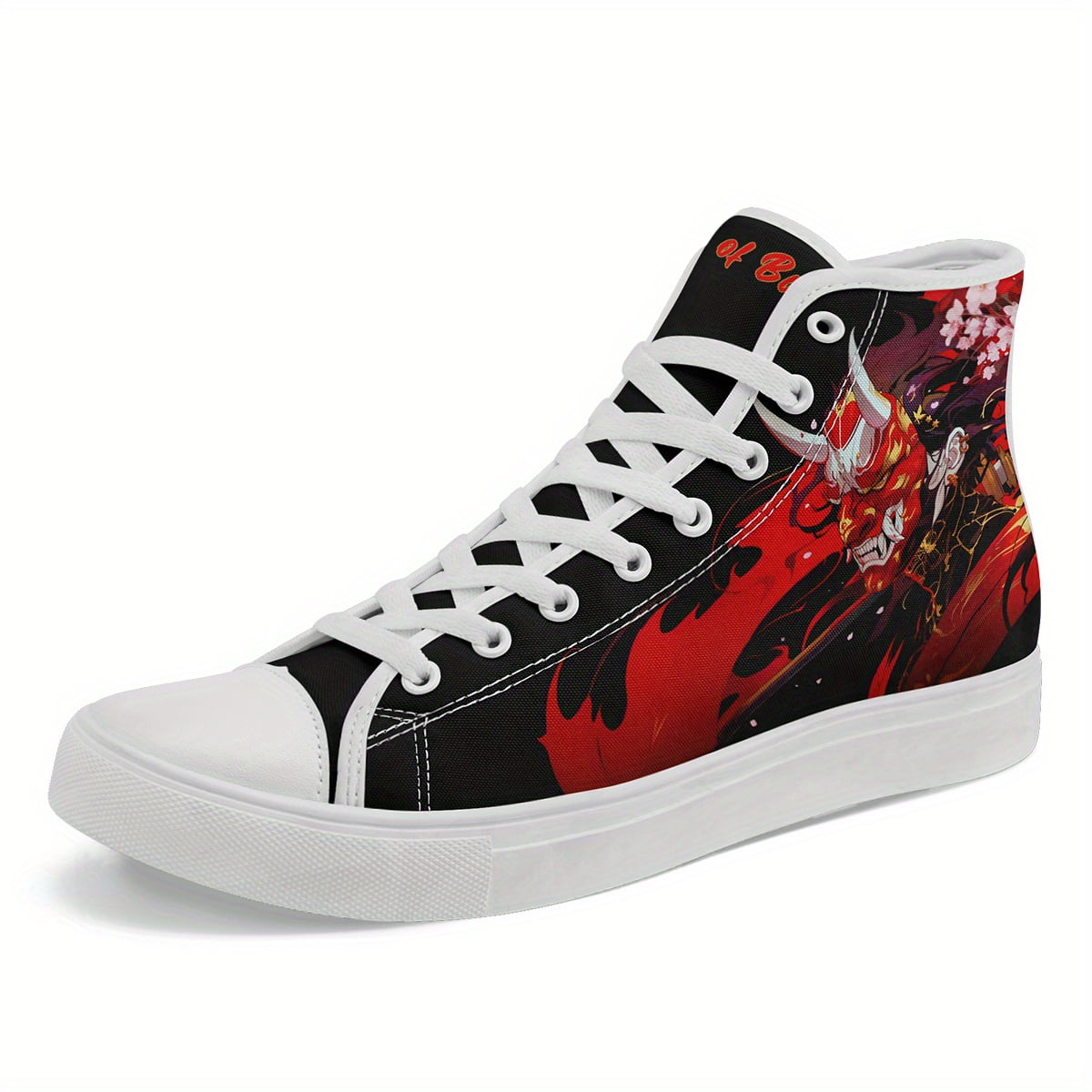 Coolcustomize Men's Gothic Samurai & Skull Print High-Top Sneakers ...