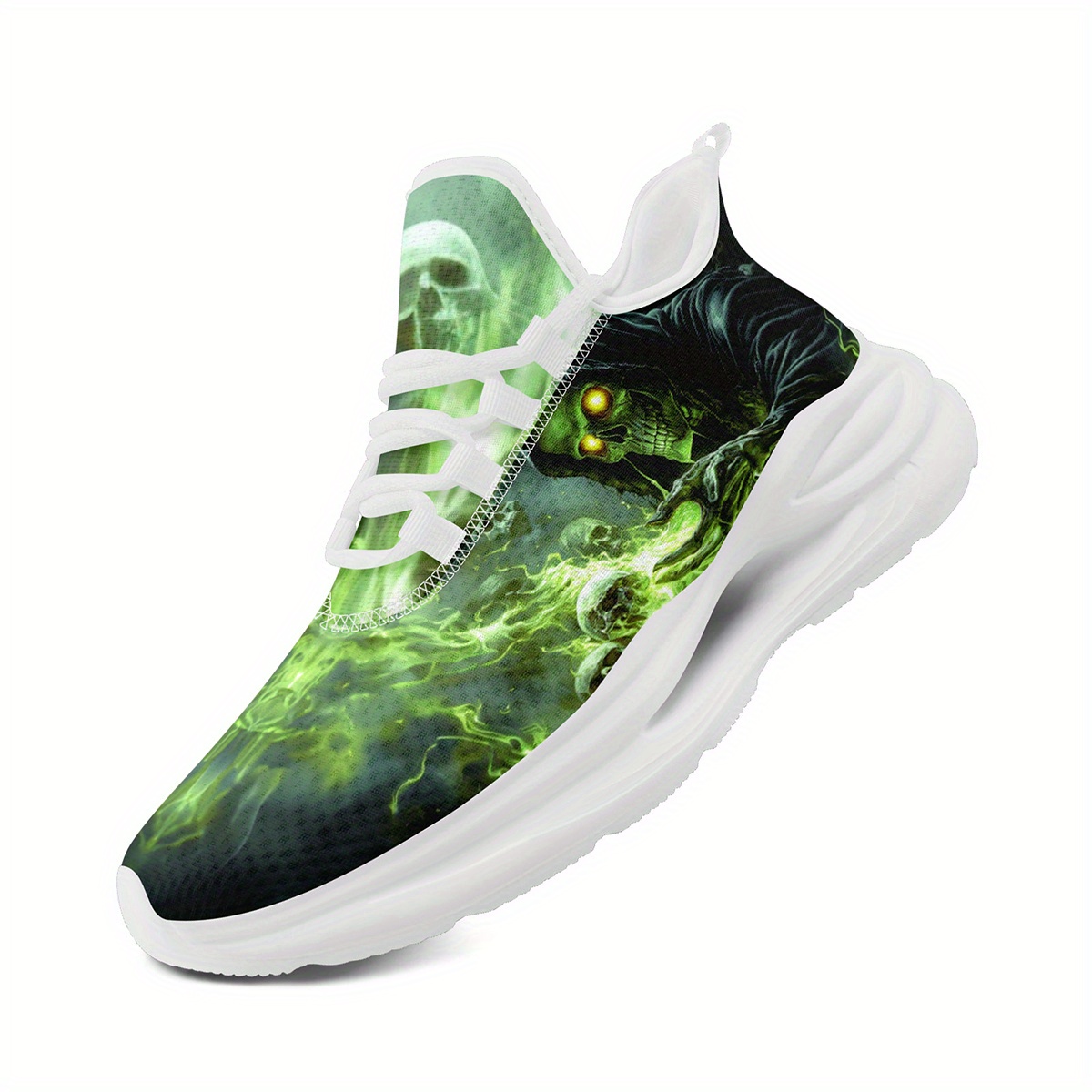 Coolcustomize Men's Gothic Skull Design Sneakers - Gothic Streetwear ...