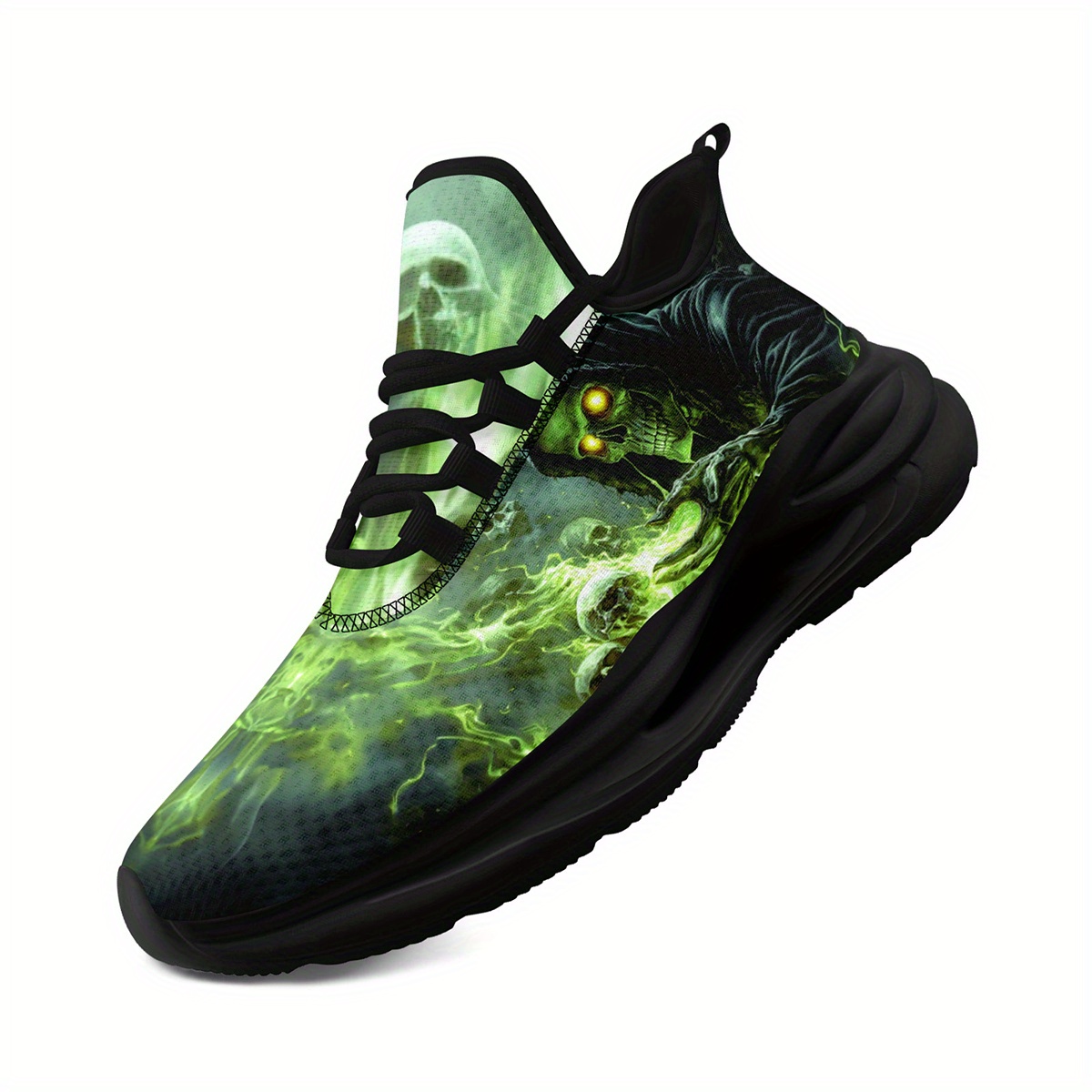 Coolcustomize Men's Gothic Skull Design Sneakers - Gothic Streetwear ...