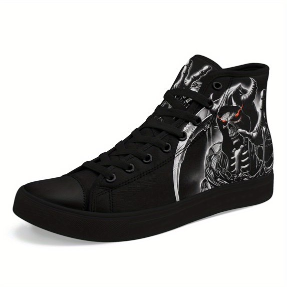 Coolcustomize Men's Gothic Skull Print Sneakers - Lightweight ...
