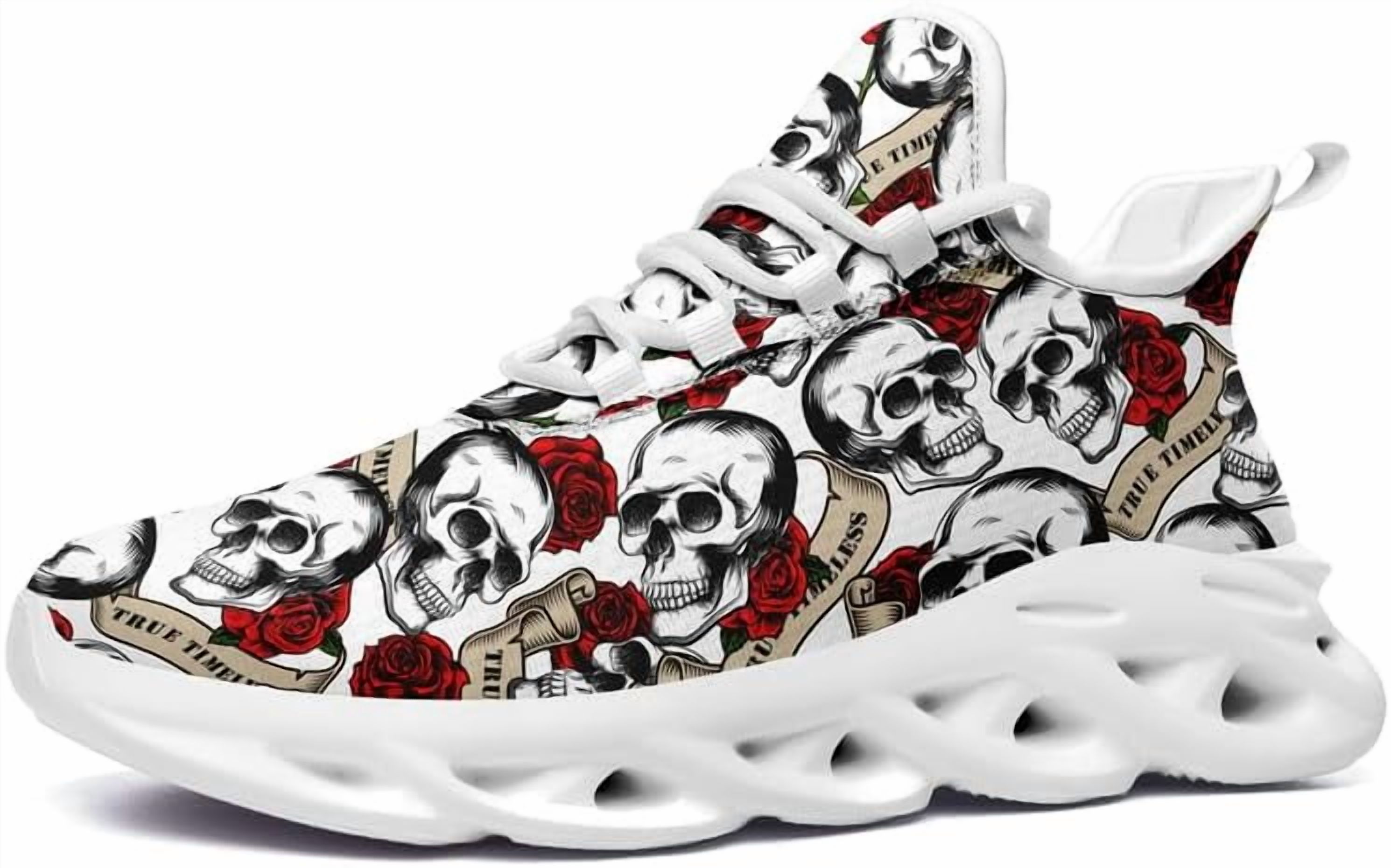 Coolcustomize Men's Gothic Skull Running Shoes, Punk Rock Breathable ...