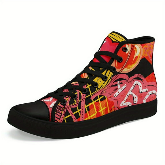 Coolcustomize Men's Graffiti High-Top Sneakers - Urban Hip-Hop Street ...