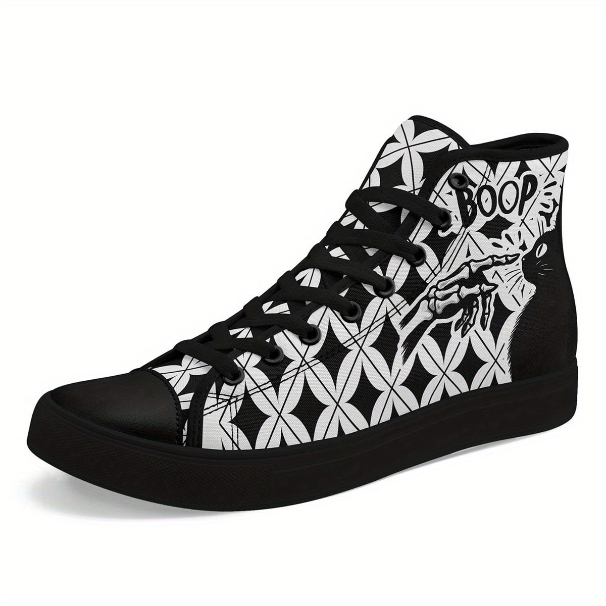 Coolcustomize Men's Halloween Cartoon Cat Print High Top Sneakers ...