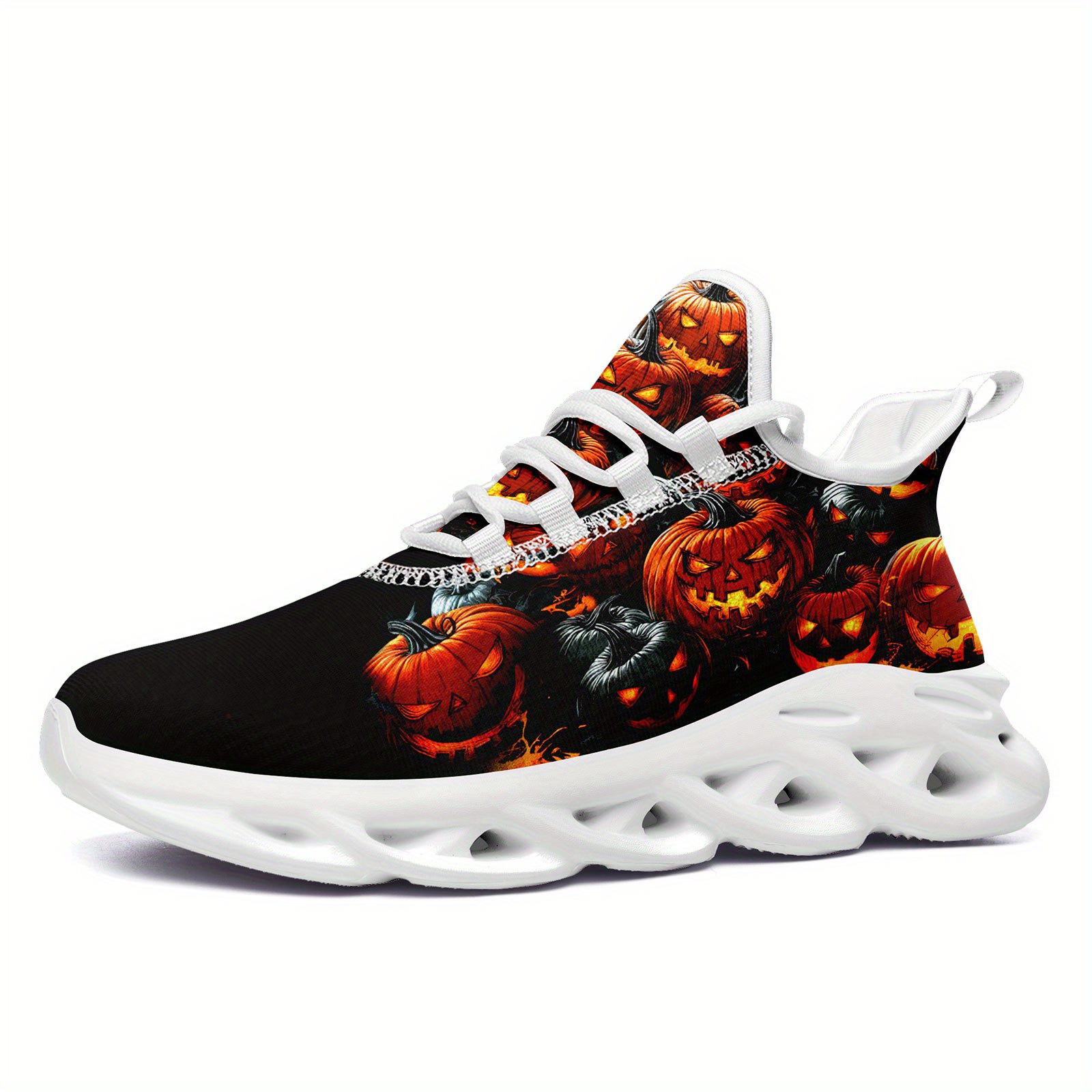Coolcustomize Men's Halloween Pumpkin Face Casual Sneakers, Trick Treat ...