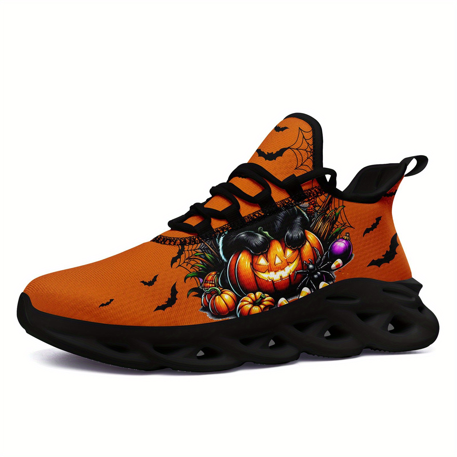 Coolcustomize Men's Halloween Spooky Pumpkin & Bat Design Casual ...